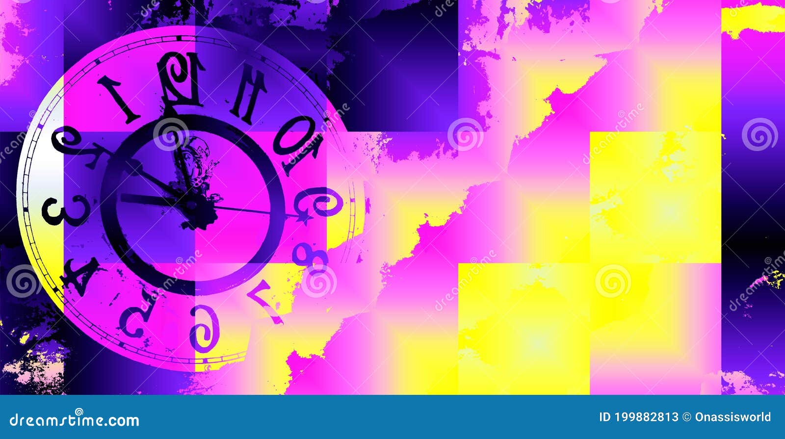 Time Travel Clock Fourth Dimension Stock Illustration - Illustration of ...