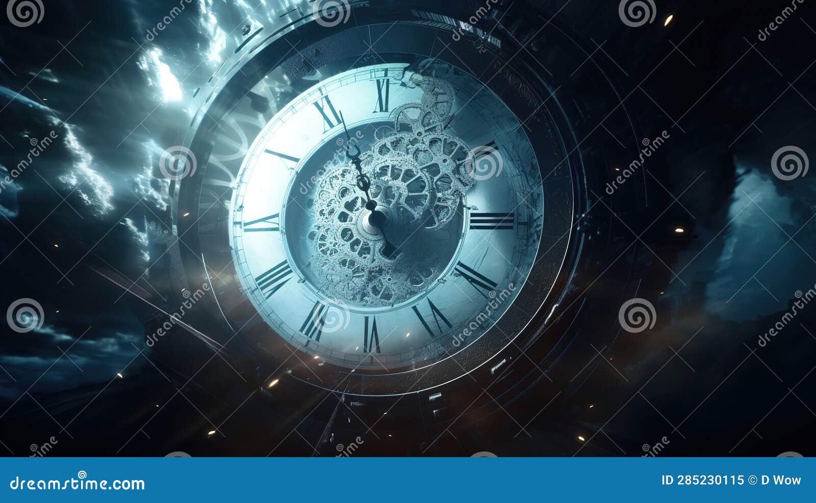 Time Travel Concept. Time Travel Clock Stock Illustration ...