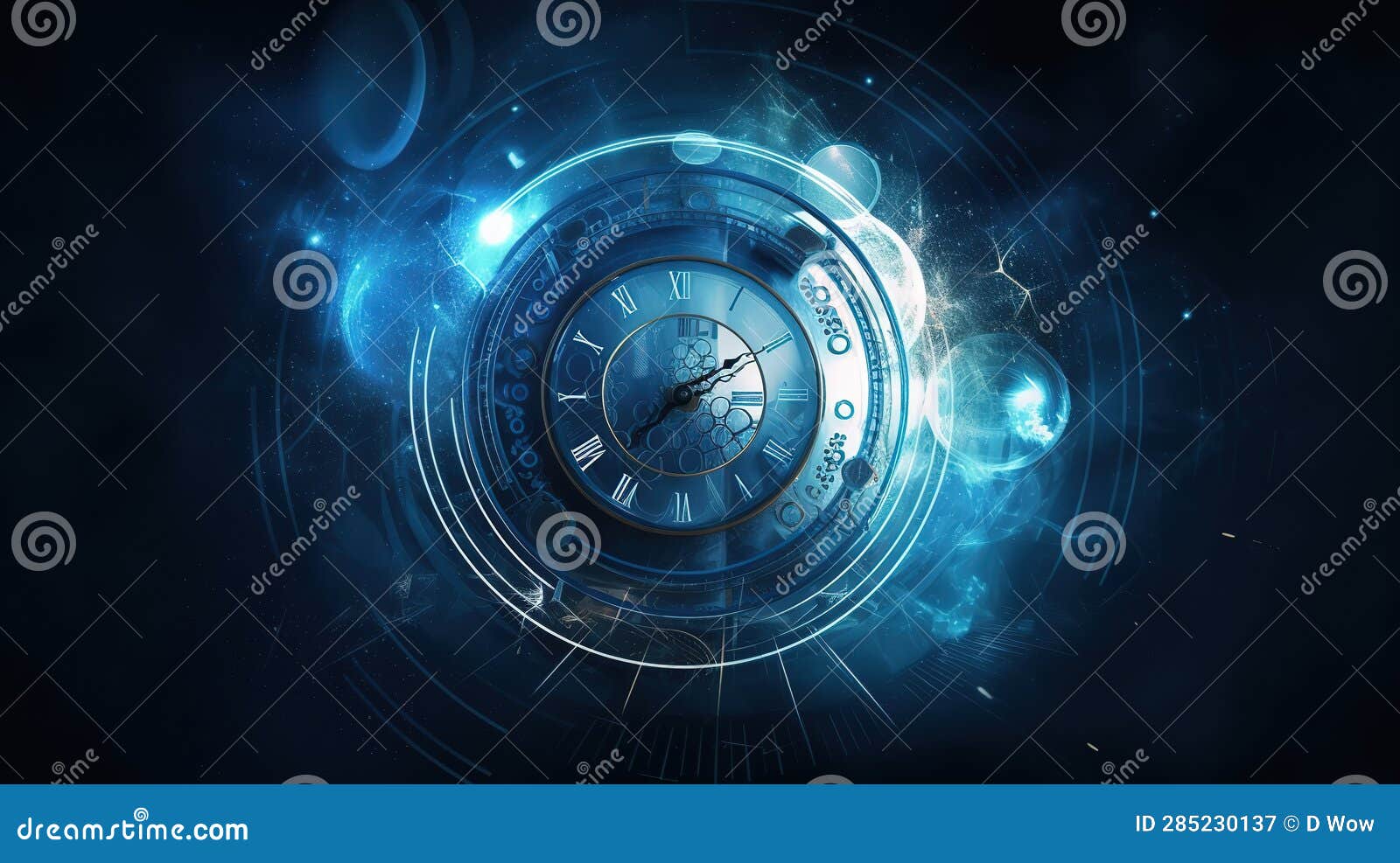 Time Travel Concept. Time Travel Clock Stock Illustration ...