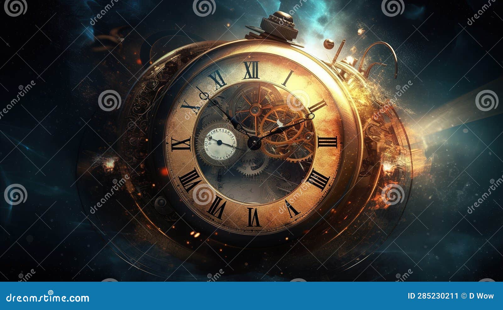 Time Travel Concept. Time Travel Clock Stock Illustration ...