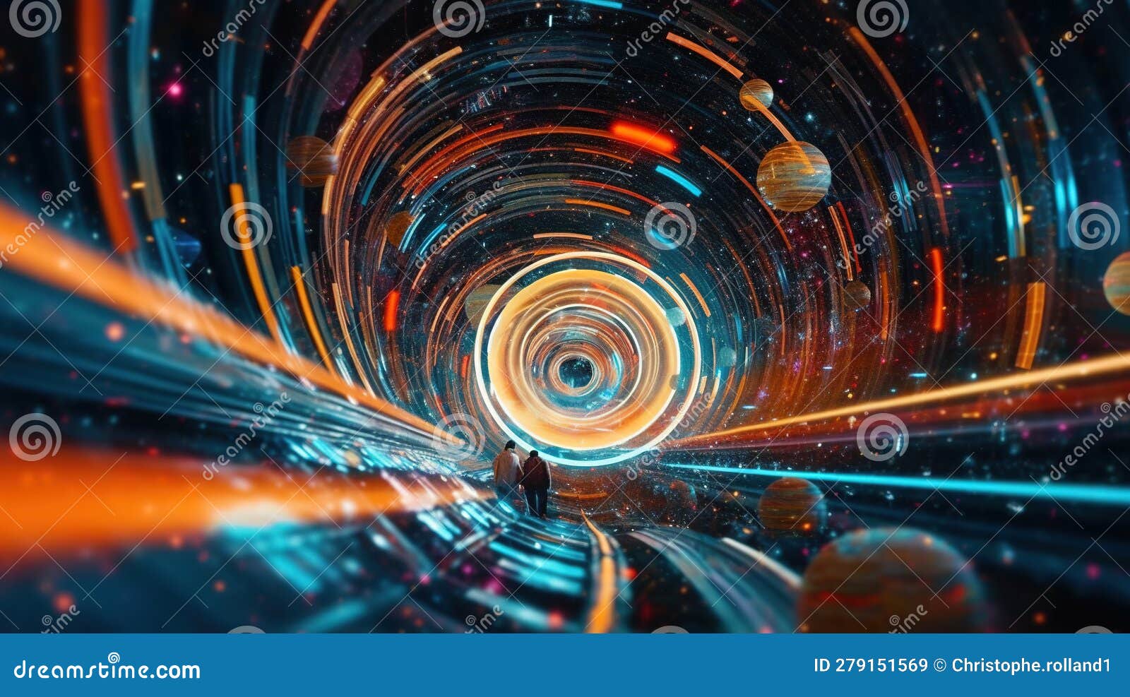 Time Tunnel through Space - Generative AI, AI Generated Stock ...