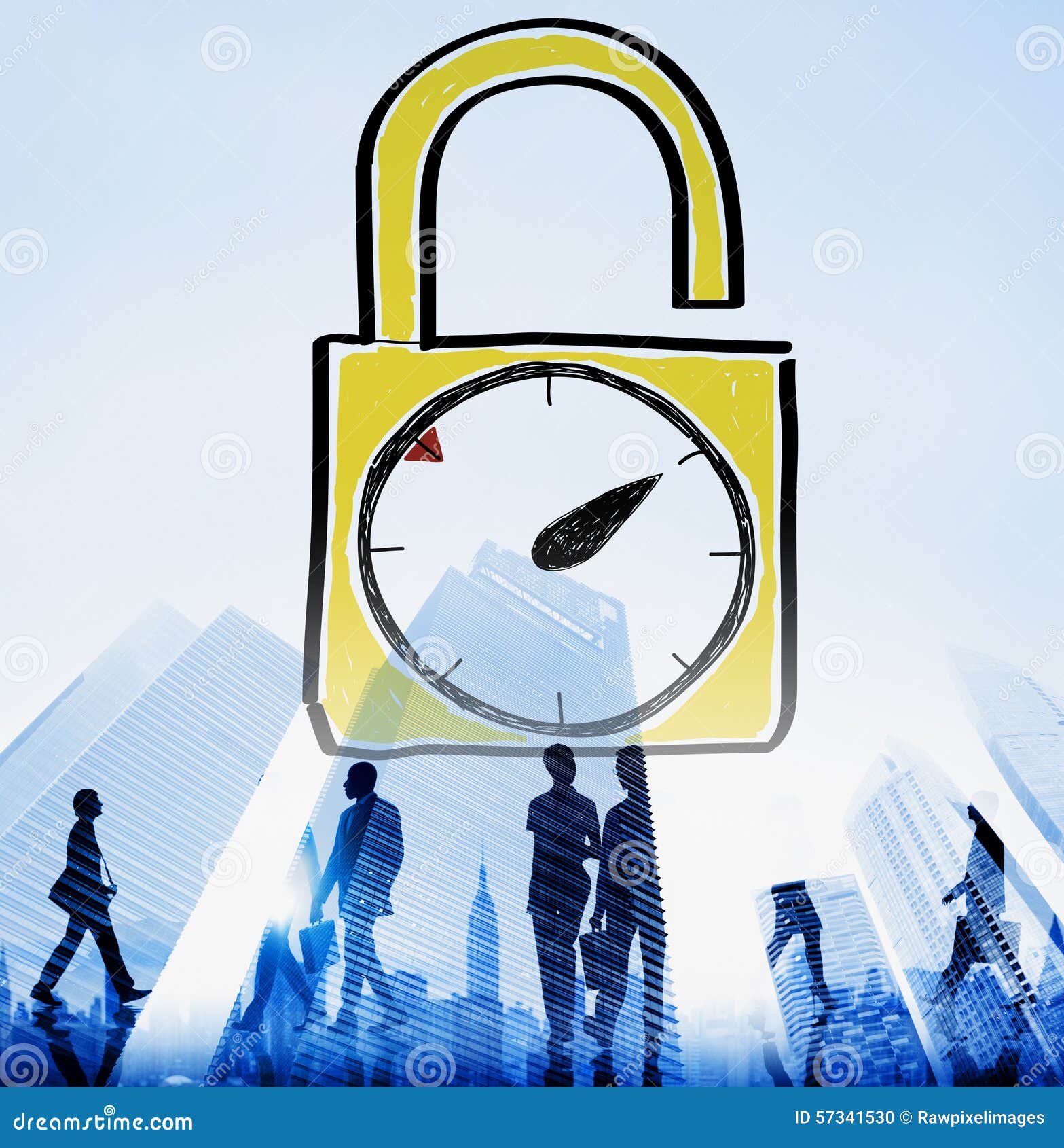 Time Unlock Alarm Clock Punctual Stopwatch Concept Stock Photo - Image ...