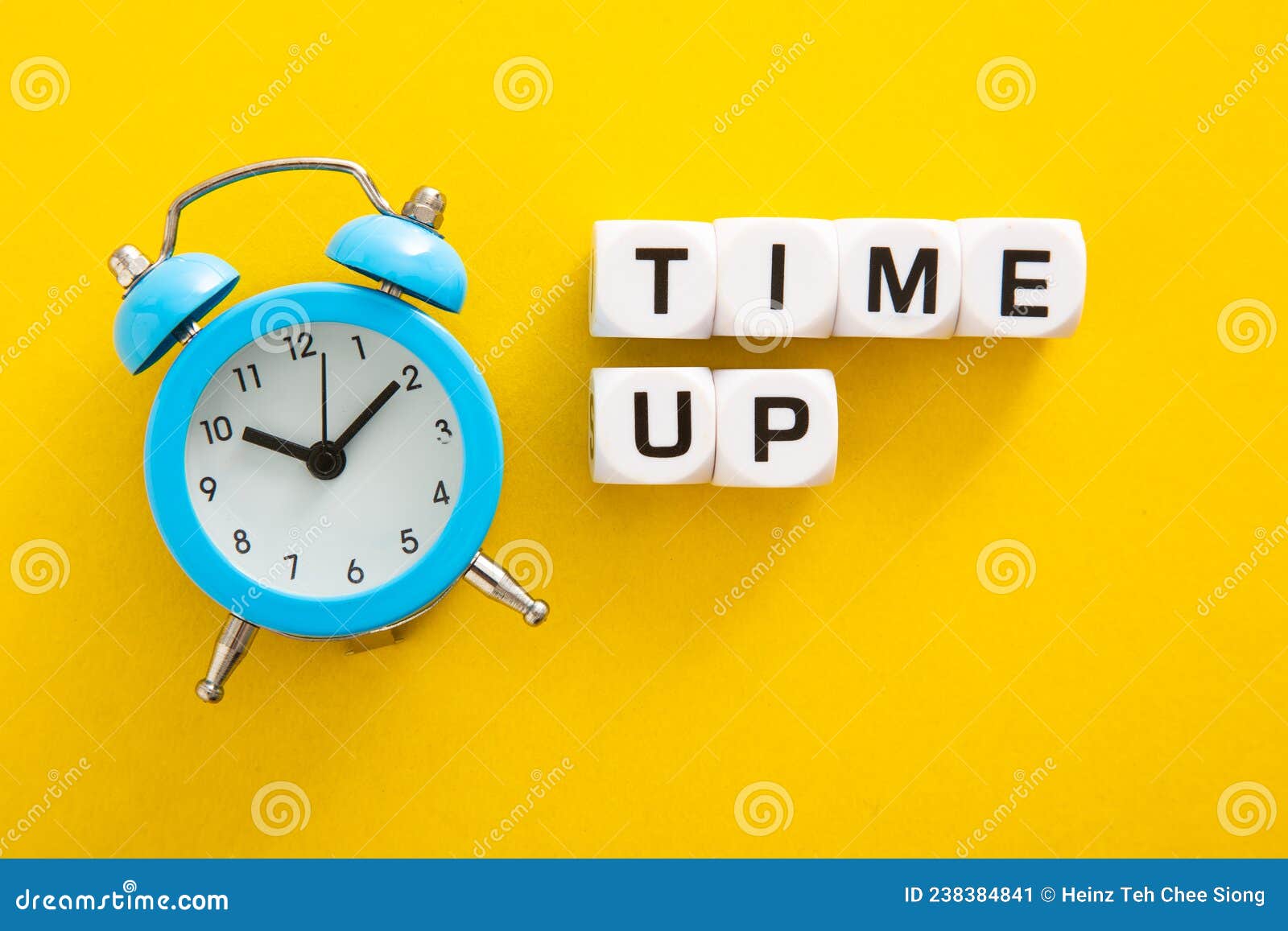 Time Up Word with Clock on Yellow Background Stock Image - Image of ...