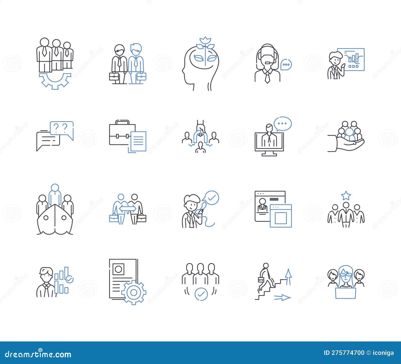 Time Utilization Line Icons Collection Efficiency Productivity