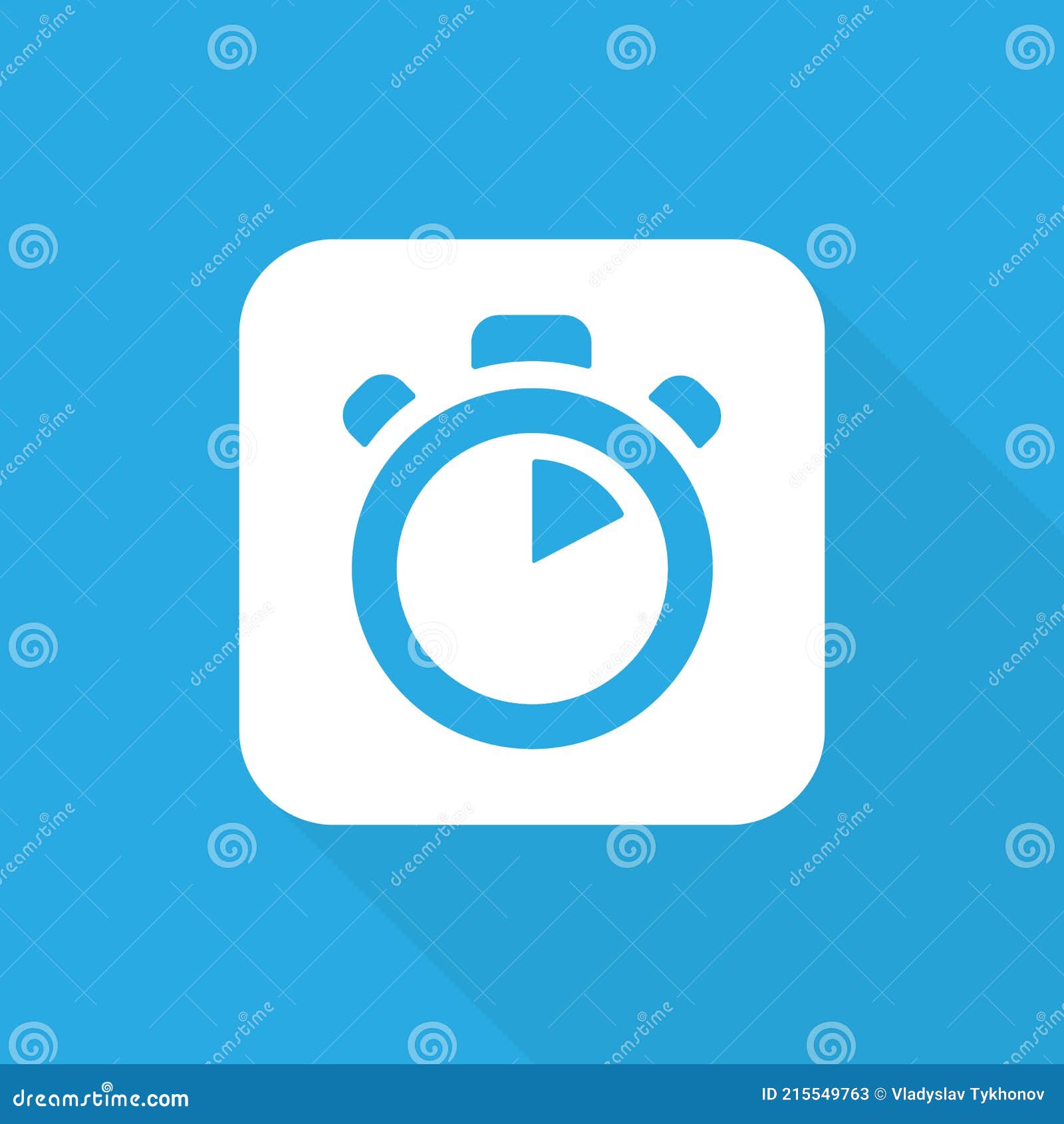 Time Vector Icon. Stopwatch Sign. Timer Icon Symbol on Blue Background ...