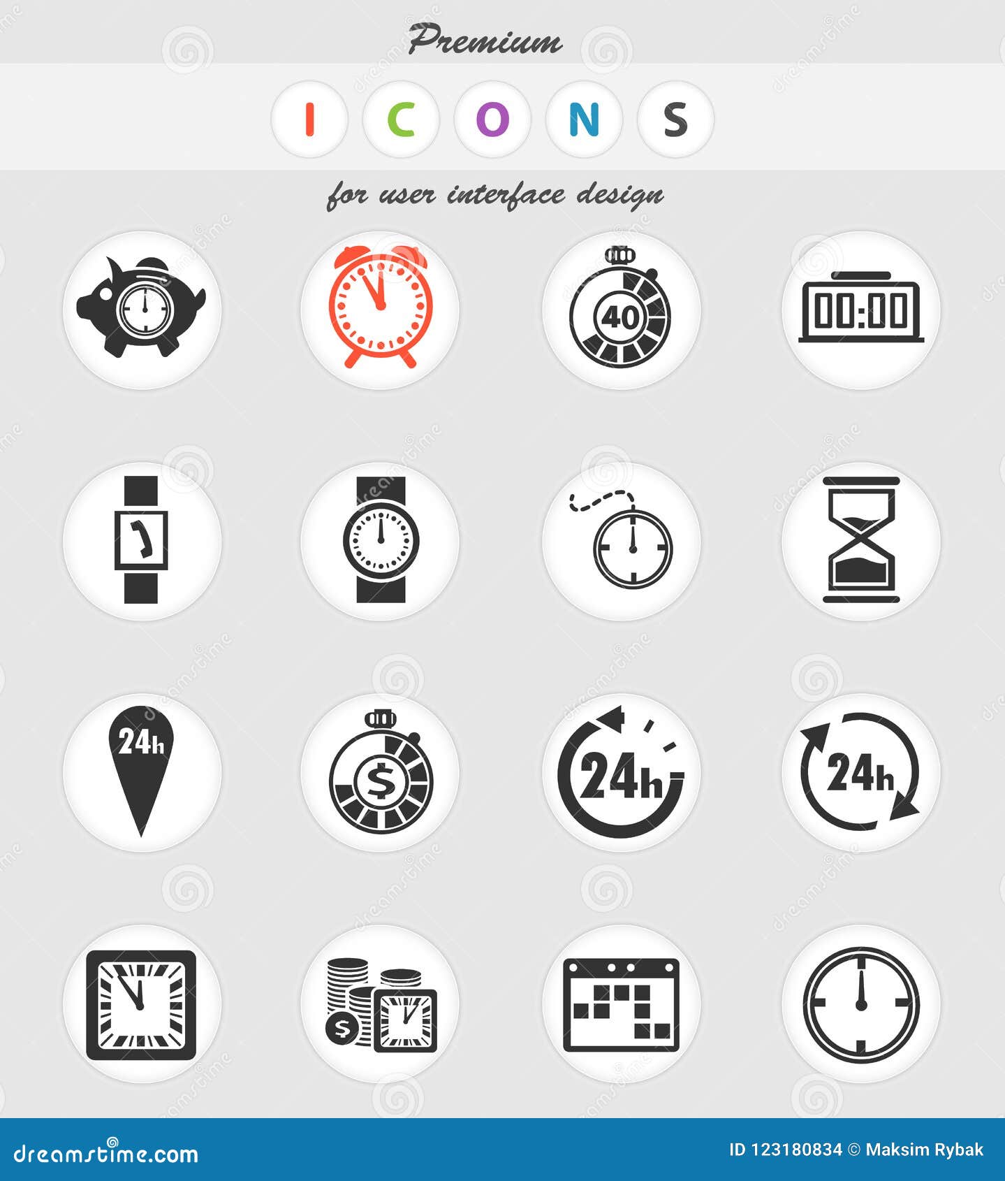 Time icon set stock vector. Illustration of pocket, pointer - 123180834