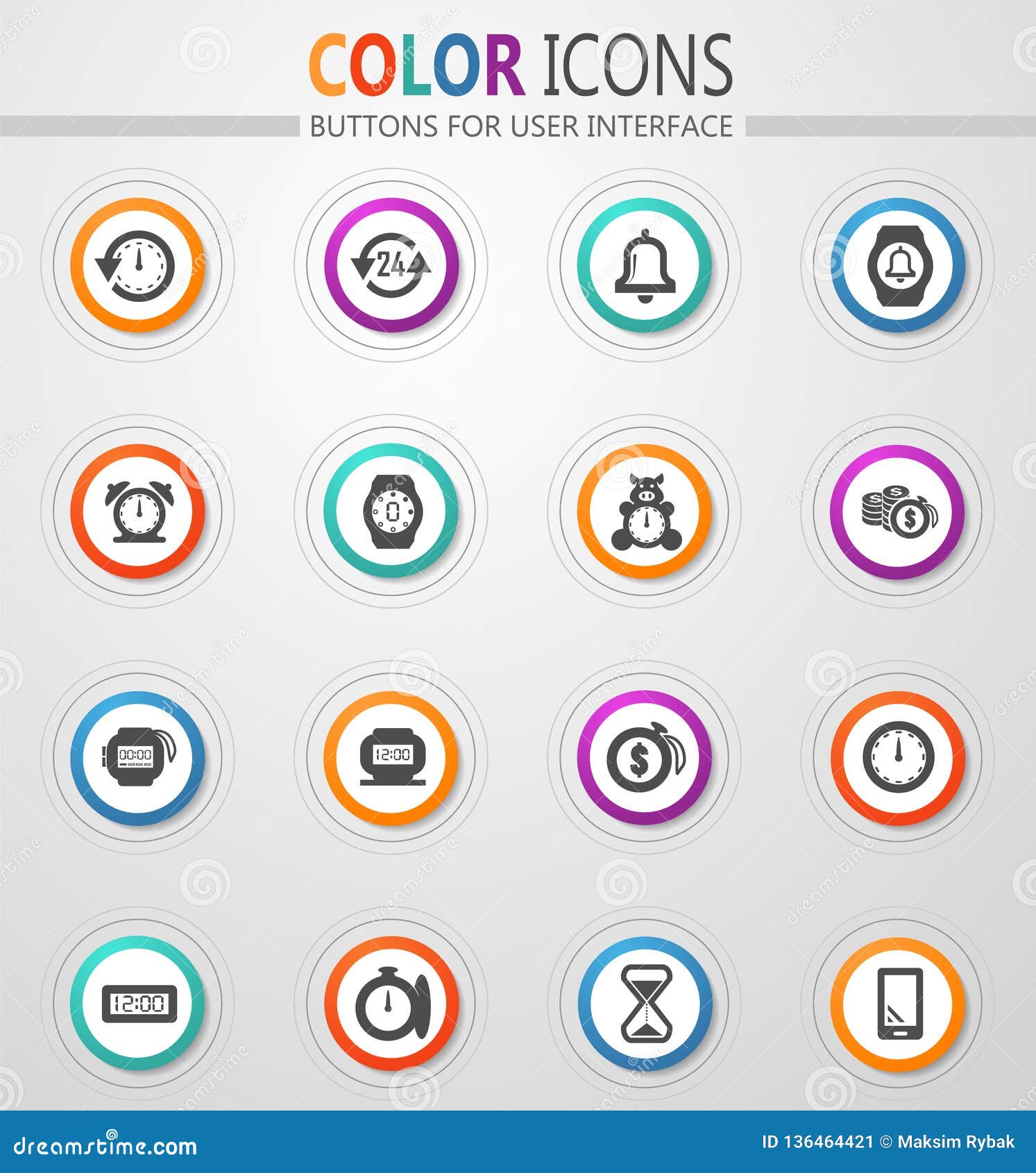 Time icons set stock illustration. Illustration of phone - 136464421