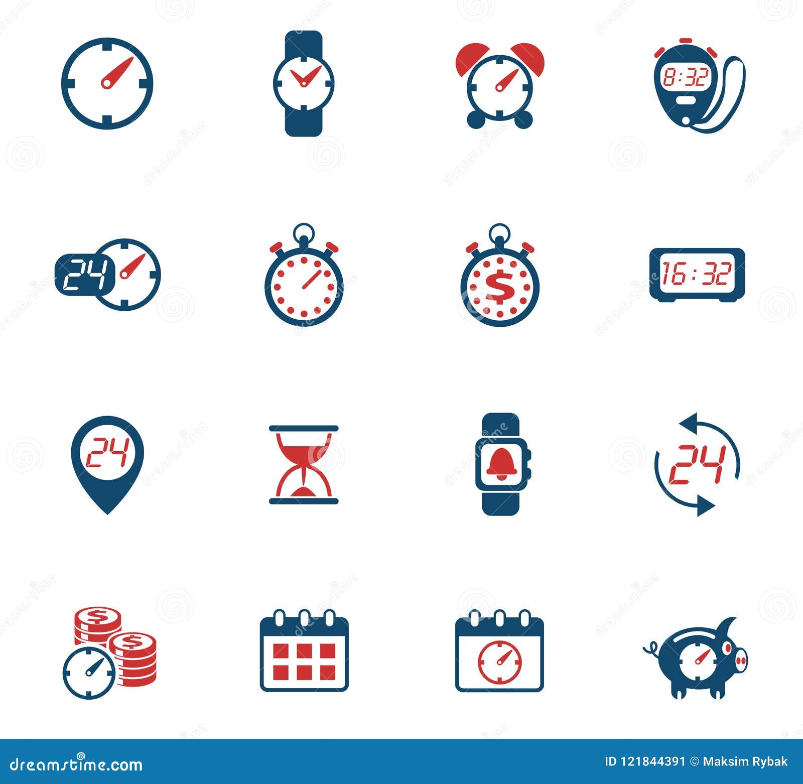 Time icon set stock vector. Illustration of date, minute - 121844391