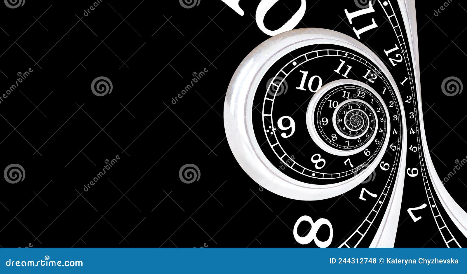 Time Vortex Warped Clock Face Abstract Background Stock Illustration ...