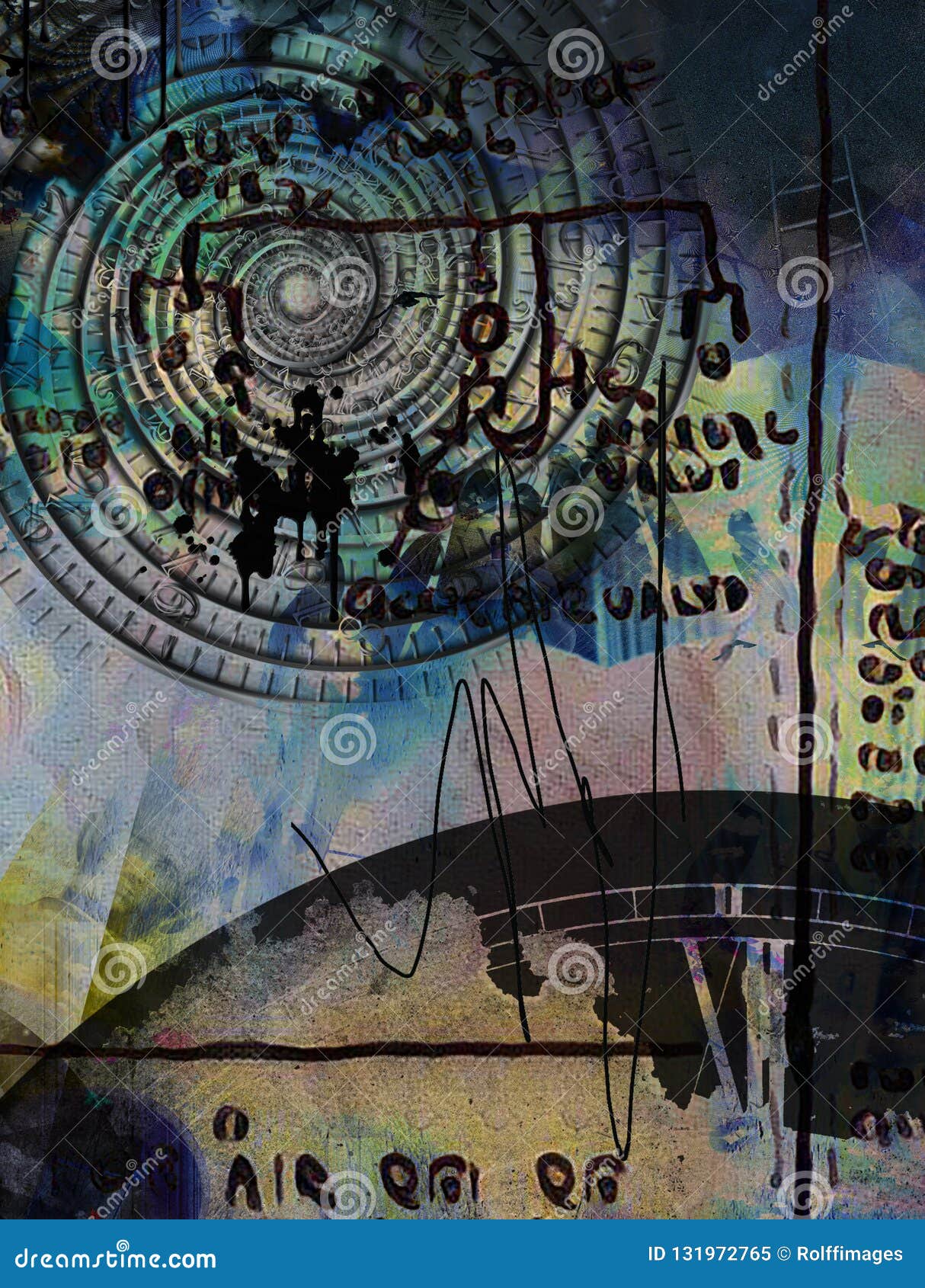 Time Vortex stock illustration. Illustration of clock - 131972765