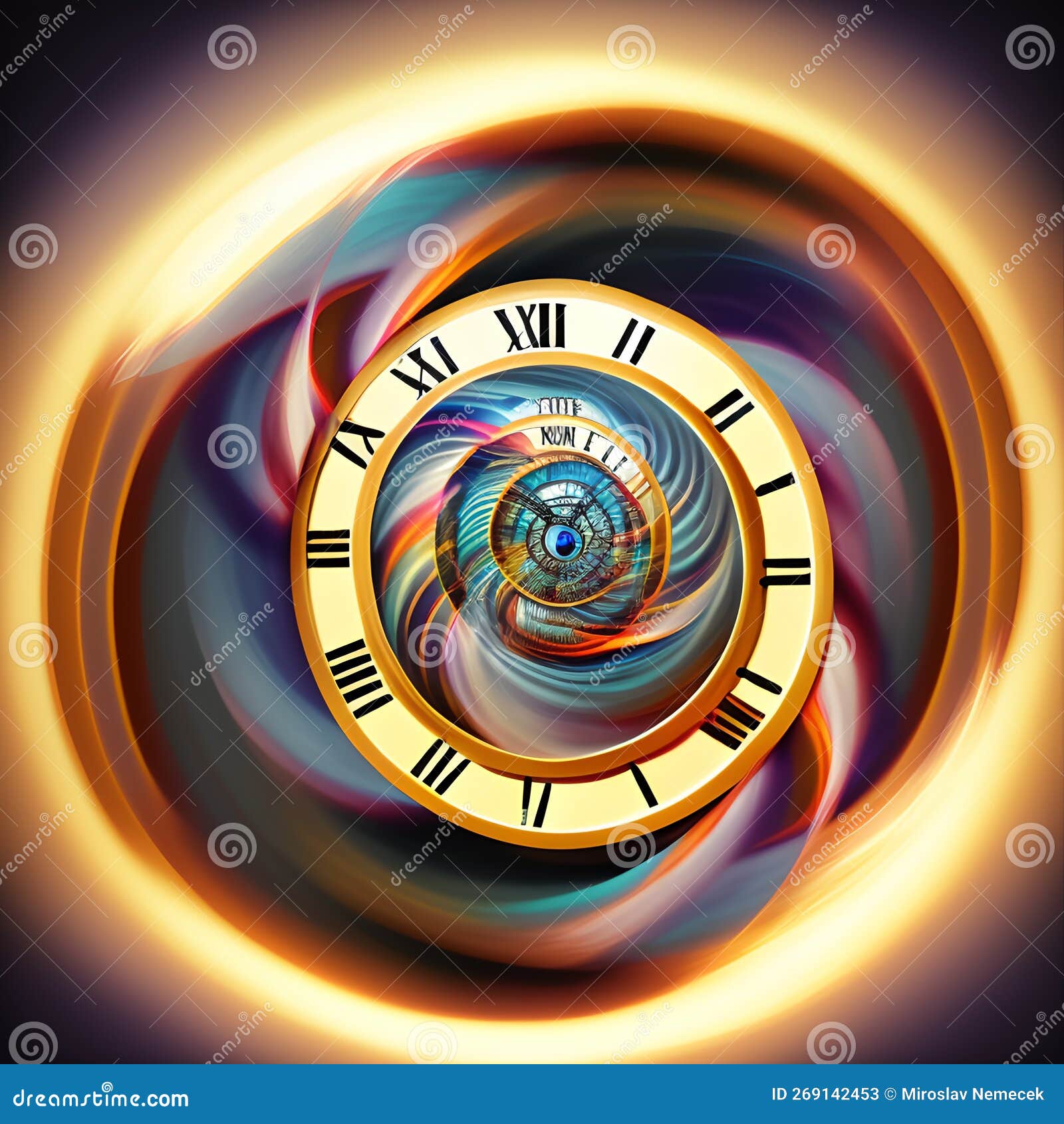 Time Vortex, Generative AI Illustration Stock Illustration ...