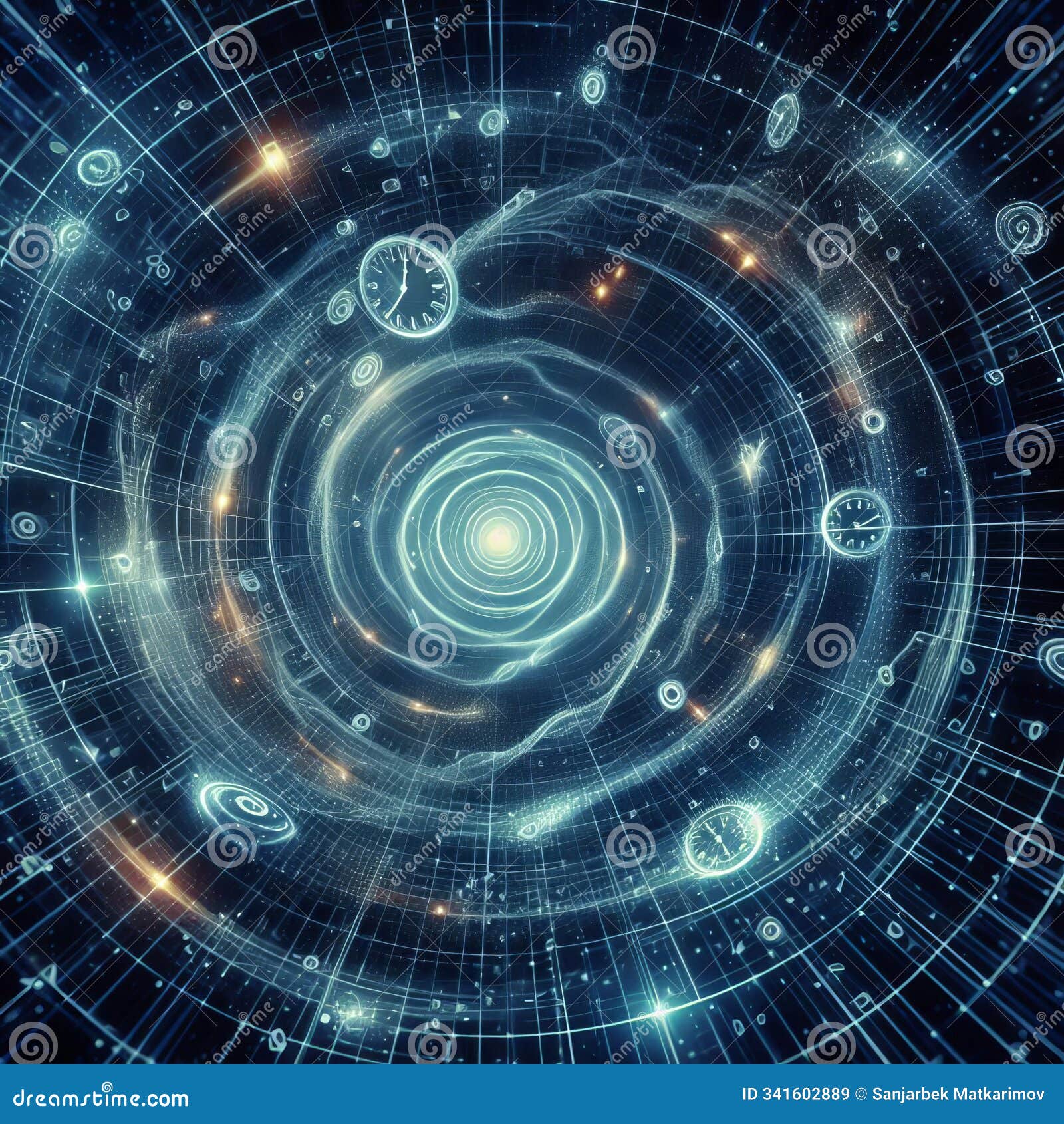 Time Vortex Mesmerizing Holographic Visualization of a Time Vort Stock ...