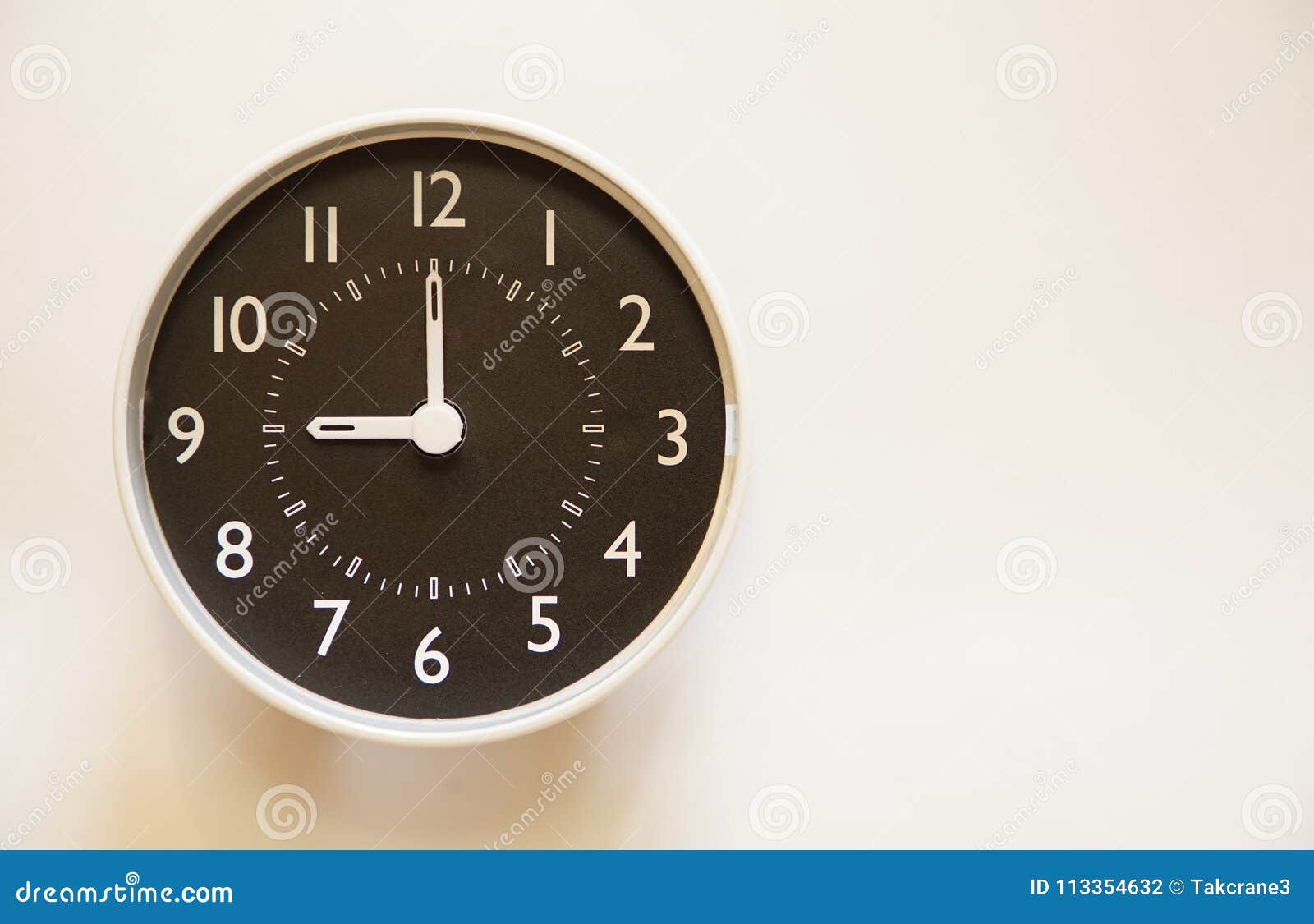 Time is 9:00 stock photo. Image of hour, clock, analog - 113354632