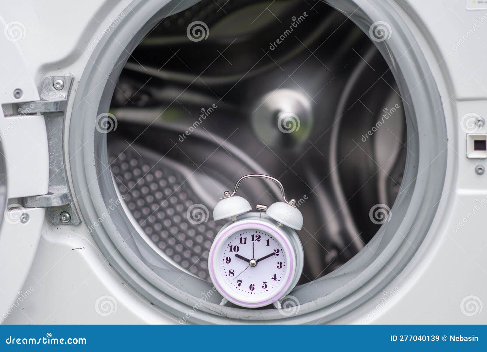 Time and Washing Machine. Waiting, Washing Duration Concept Stock Image ...