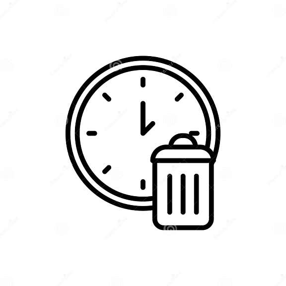 Time Waste Icon Isolated on White Background Stock Vector ...