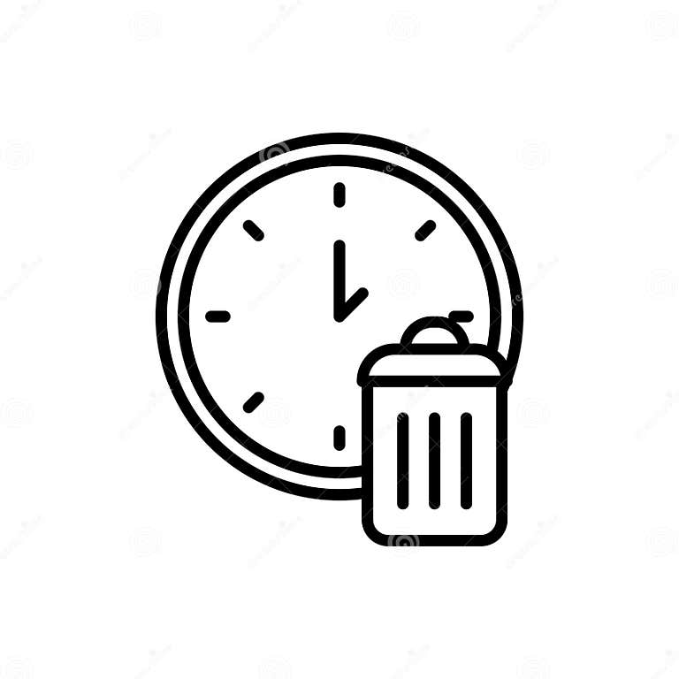 Time Waste Icon Isolated on White Background Stock Vector ...