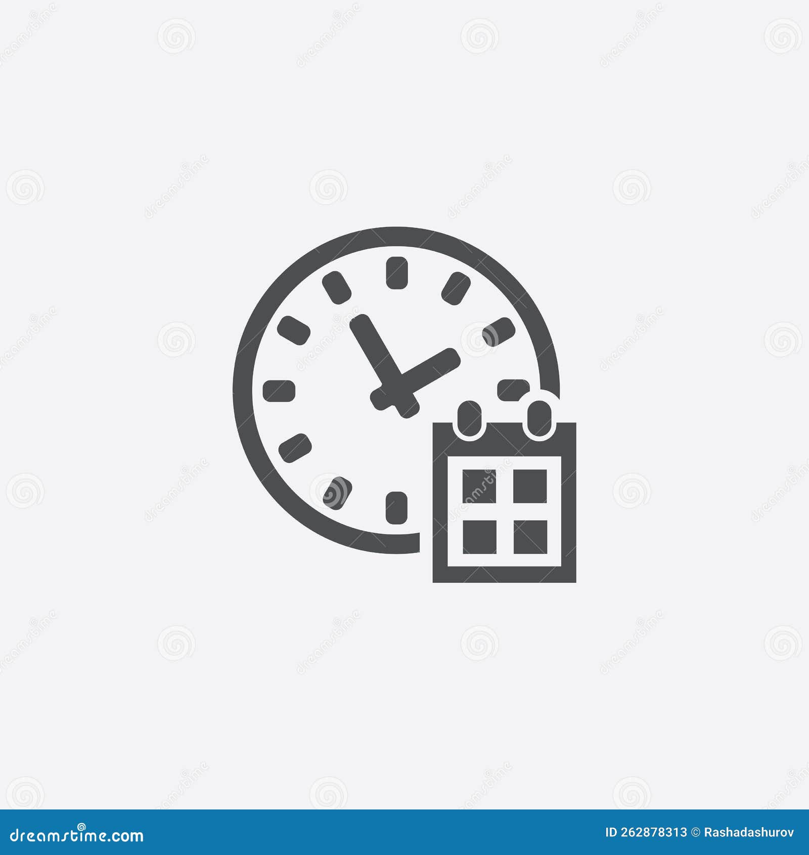 Time watch calendar icon stock vector. Illustration of calendar - 262878313
