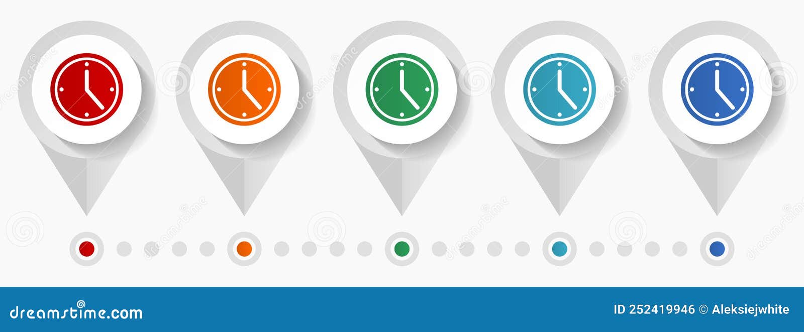 Time, Watch, Clock Concept Vector Icons, Editable Infographic Template ...