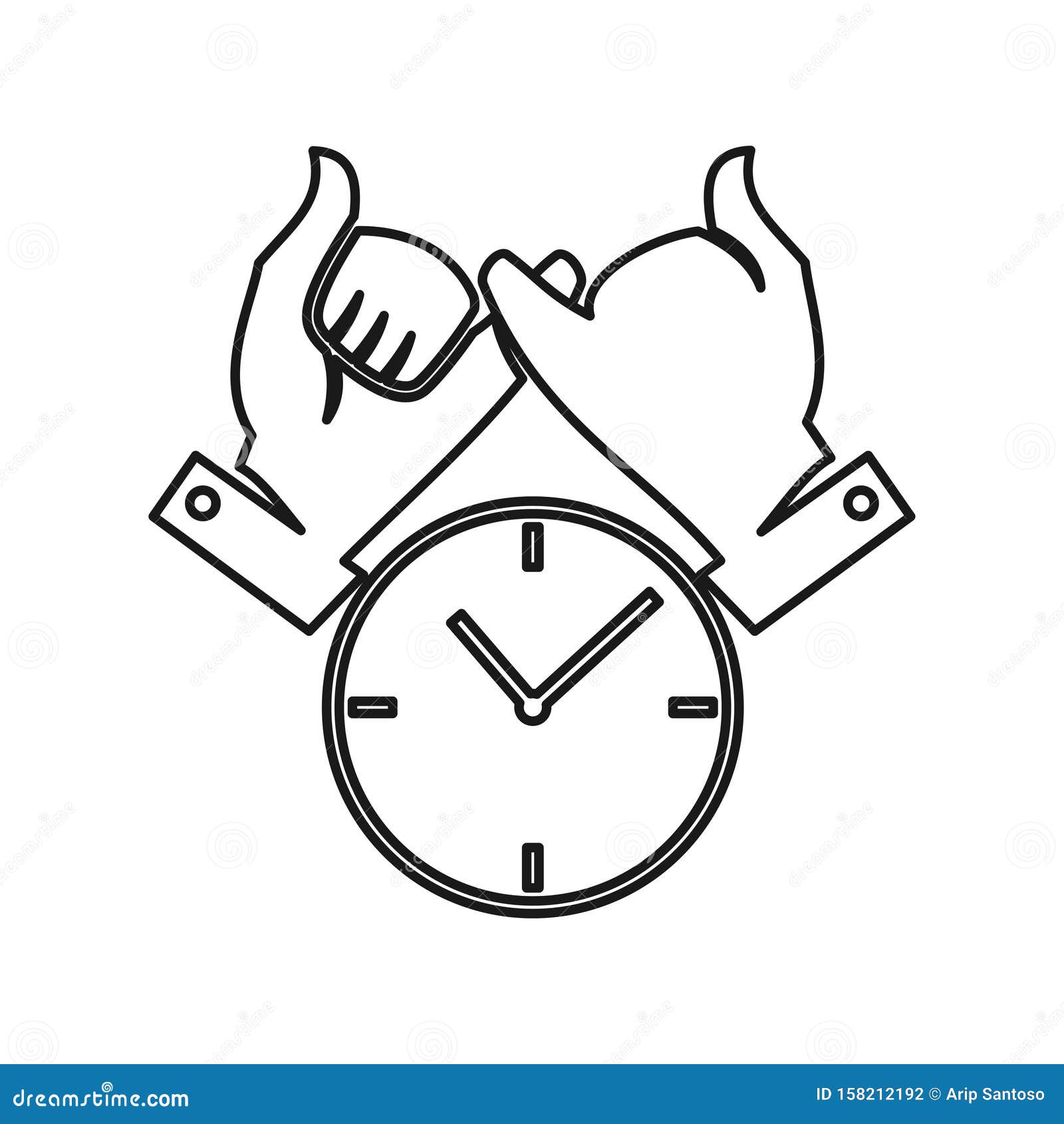 Time Watch Hand Commitment Teamwork Together Outline Logo Stock Vector ...