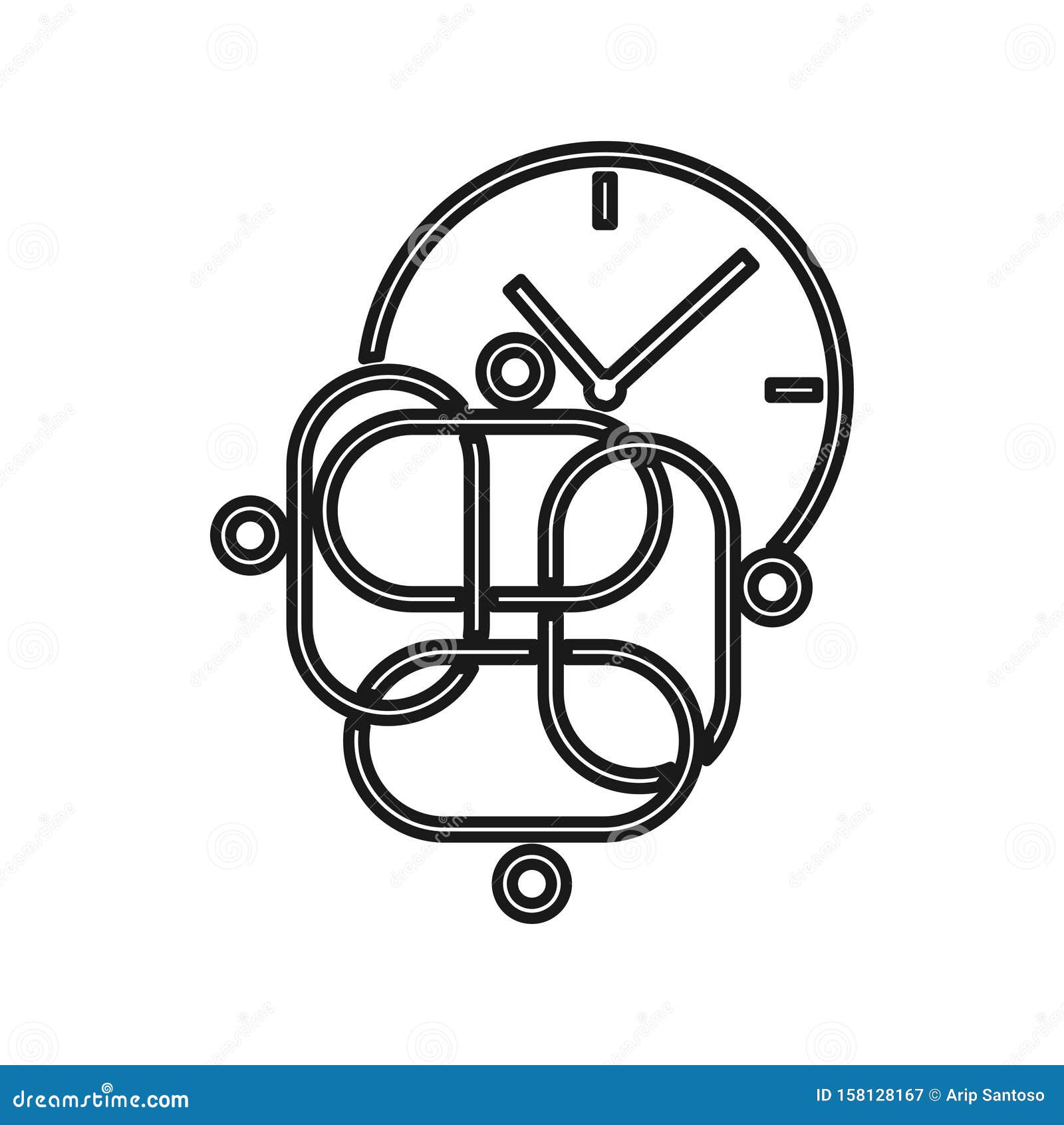 Time Watch People Commitment Teamwork Together Outline Logo Stock ...