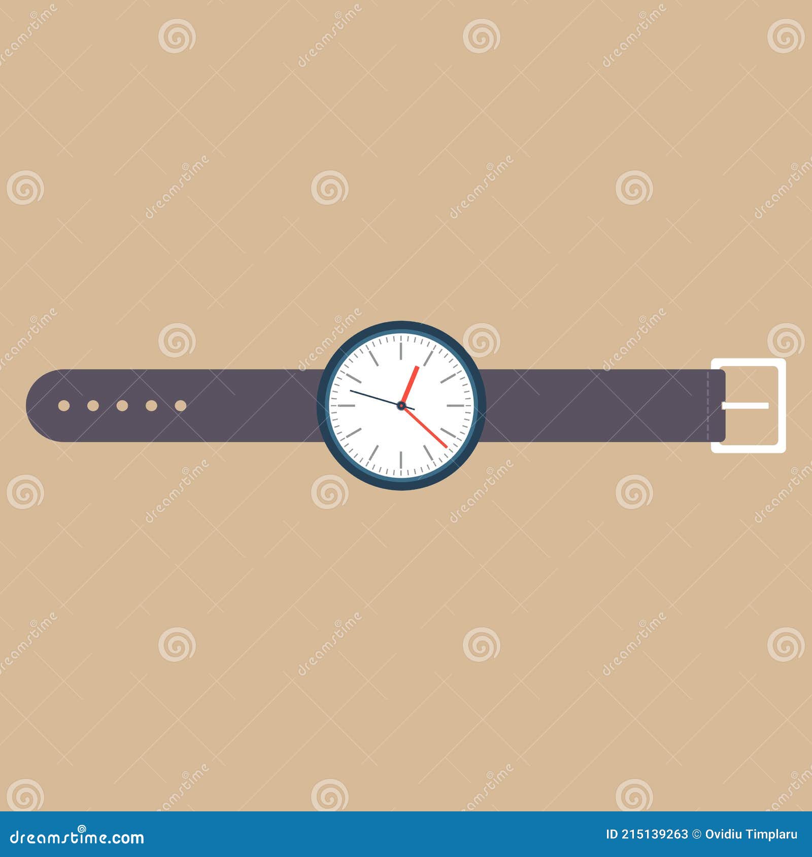 Time Watch Vector Illustration, Flat Design Stock Vector - Illustration ...