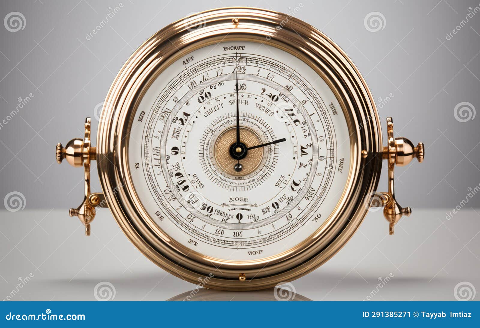 "Time and Weather: Barometer Clock" Generative AI Stock Illustration ...