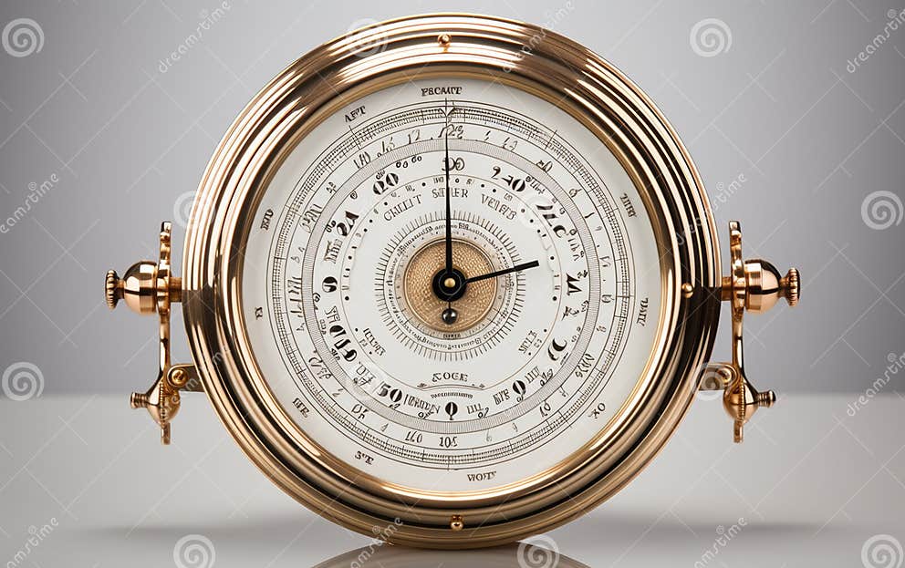 "Time and Weather: Barometer Clock" Generative AI Stock Illustration ...