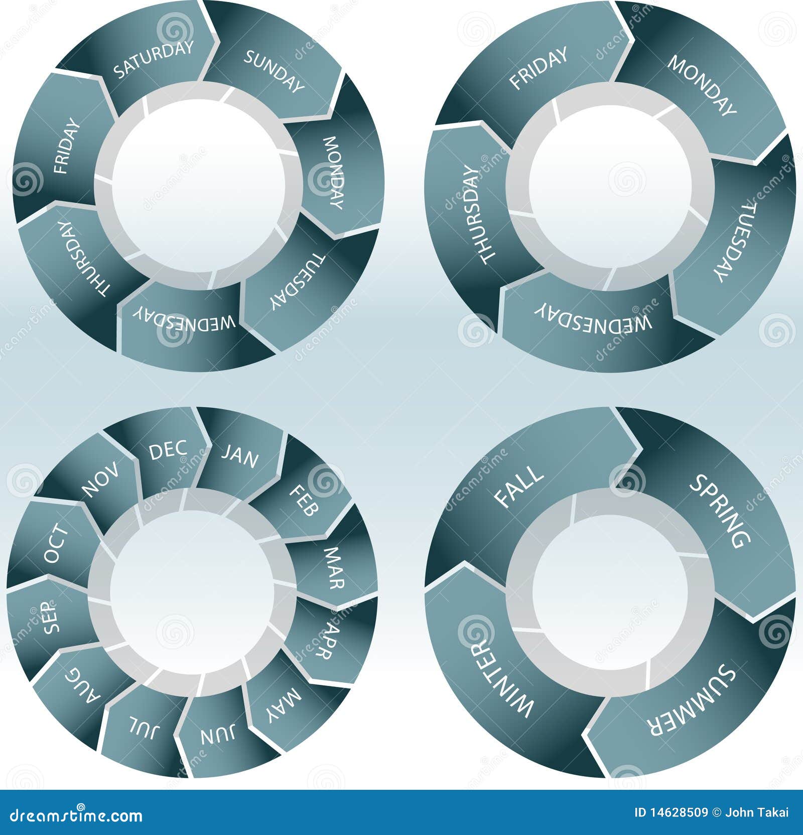 Time Wheels stock vector. Illustration of diagram, calendar - 14628509