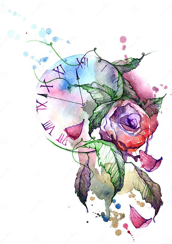 Time stock illustration. Illustration of classic, rose - 178035489