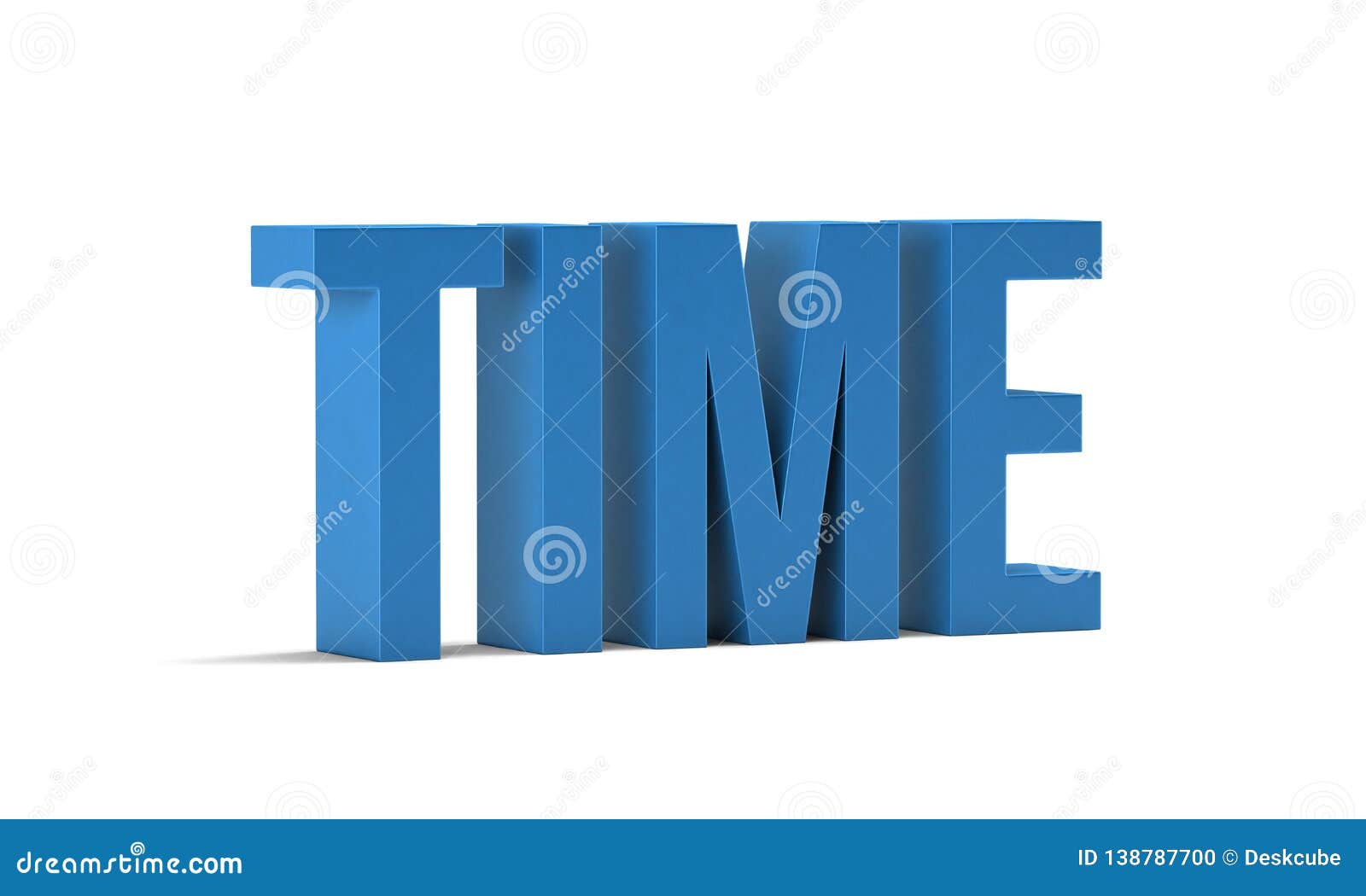 Time Word. 3D Render Illustration in White Background Stock ...