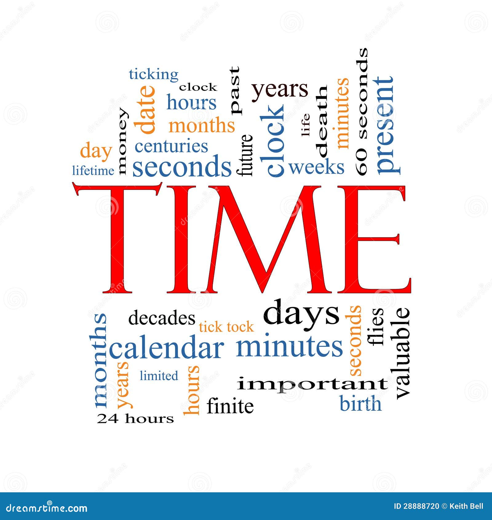 Time Word Cloud Concept stock illustration. Illustration of finite ...