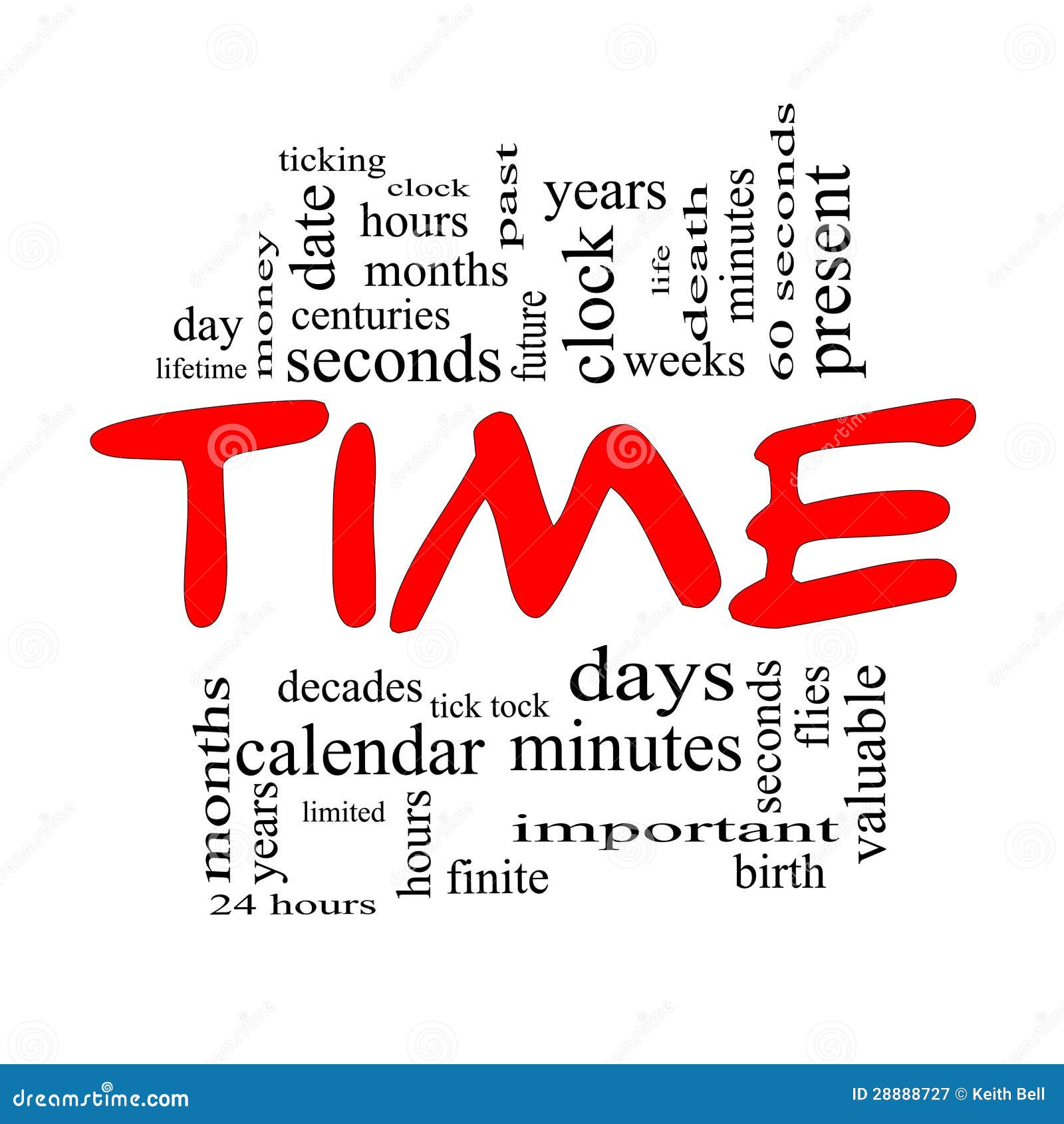 Time Word Cloud Concept In Red Caps Stock Illustration - Image: 28888727