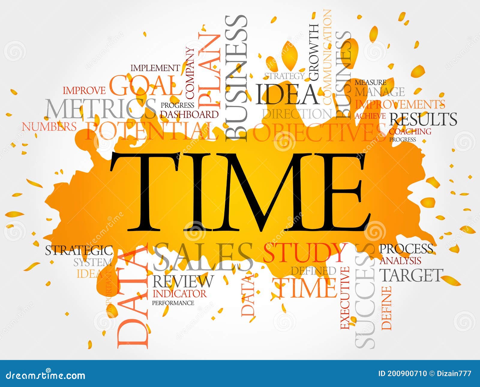 Time word cloud stock illustration. Illustration of management - 200900710