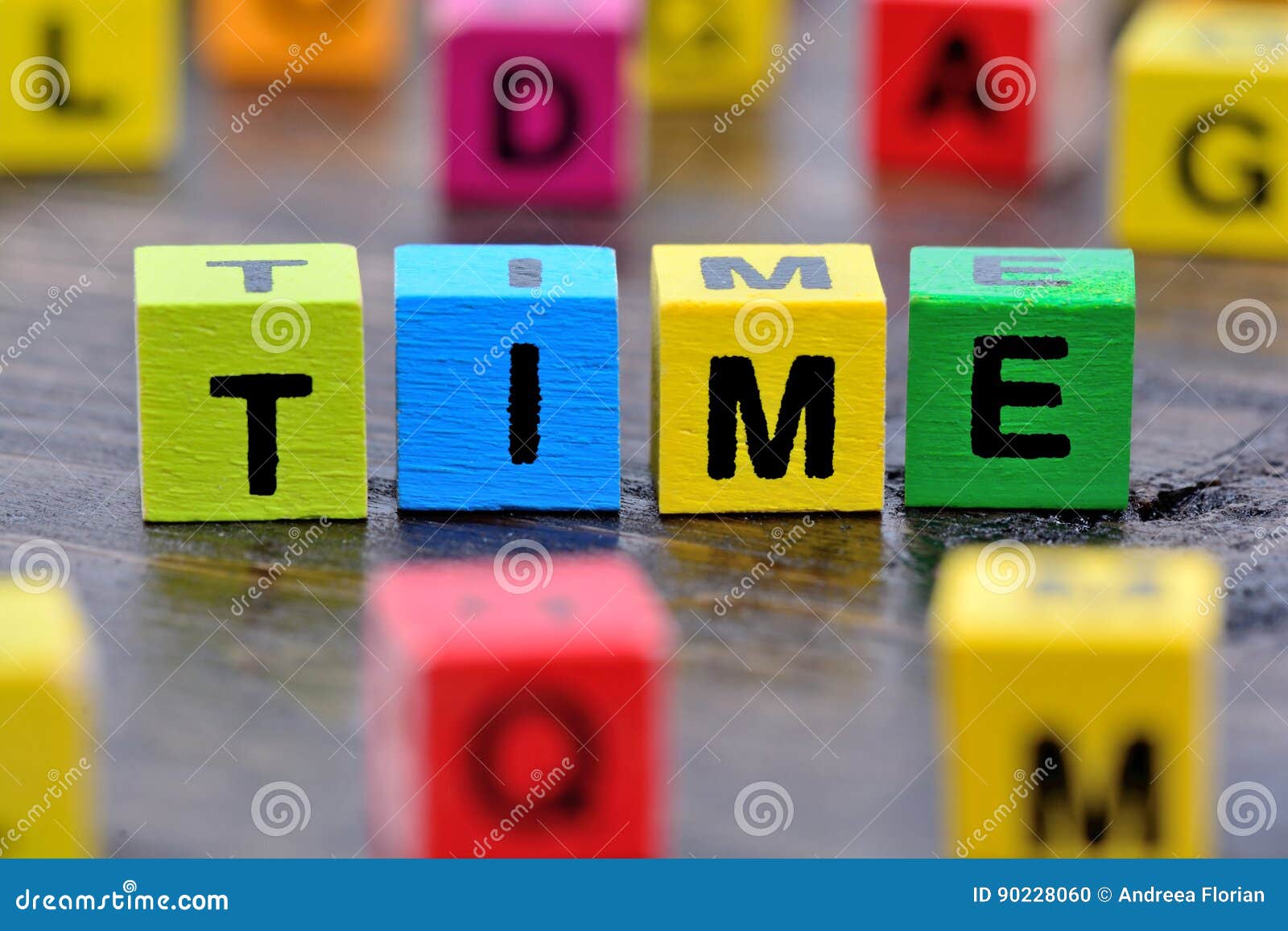 Time word on table stock photo. Image of closeup, creativity - 90228060