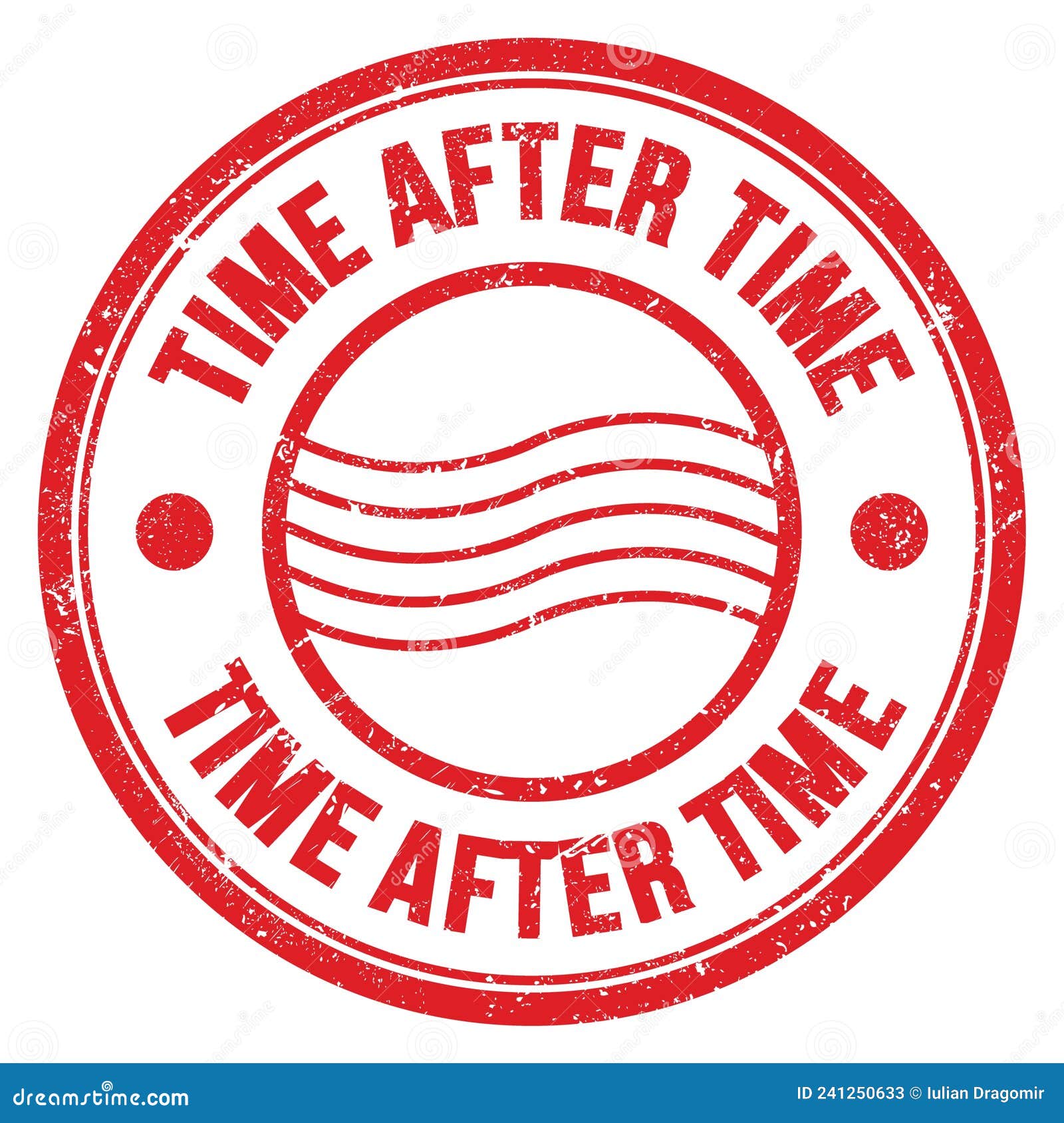 TIME after TIME Text Written on Red Round Postal Stamp Sign Stock ...