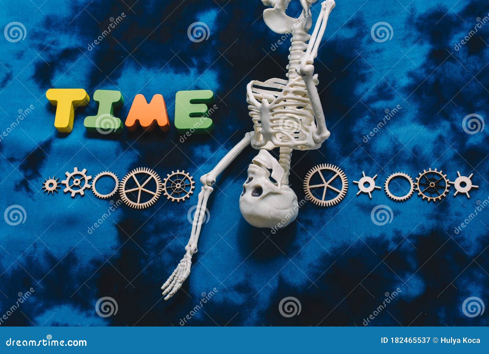 Time Wording beside Cogwheels and Artificial Skeleton As Time Concept ...