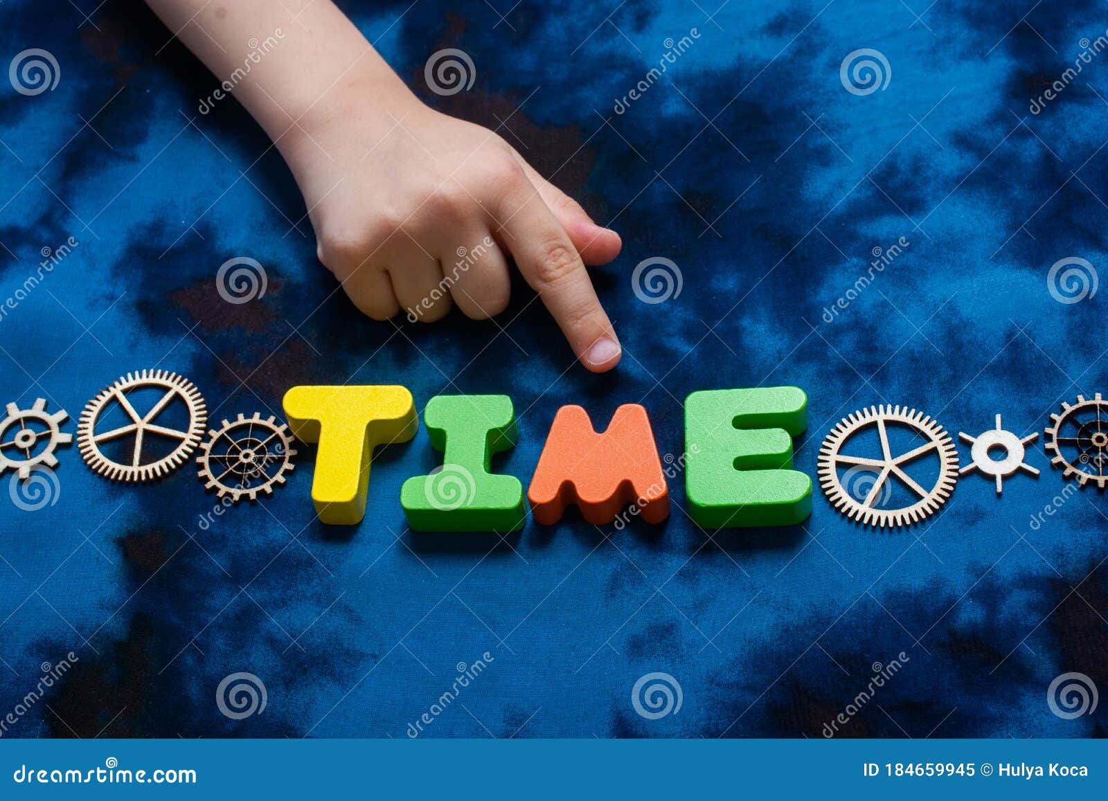 Time Wording with Gears As Time Concept Stock Image - Image of retro ...