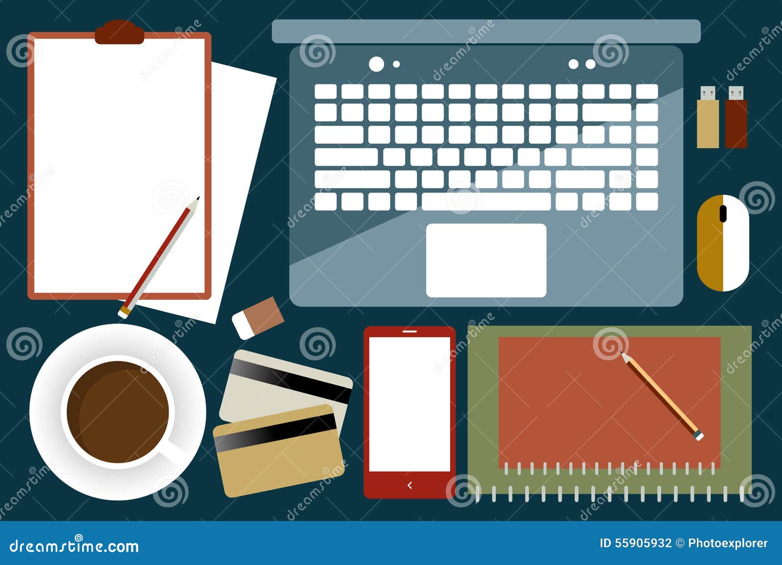Time of the work stock illustration. Illustration of card - 55905932
