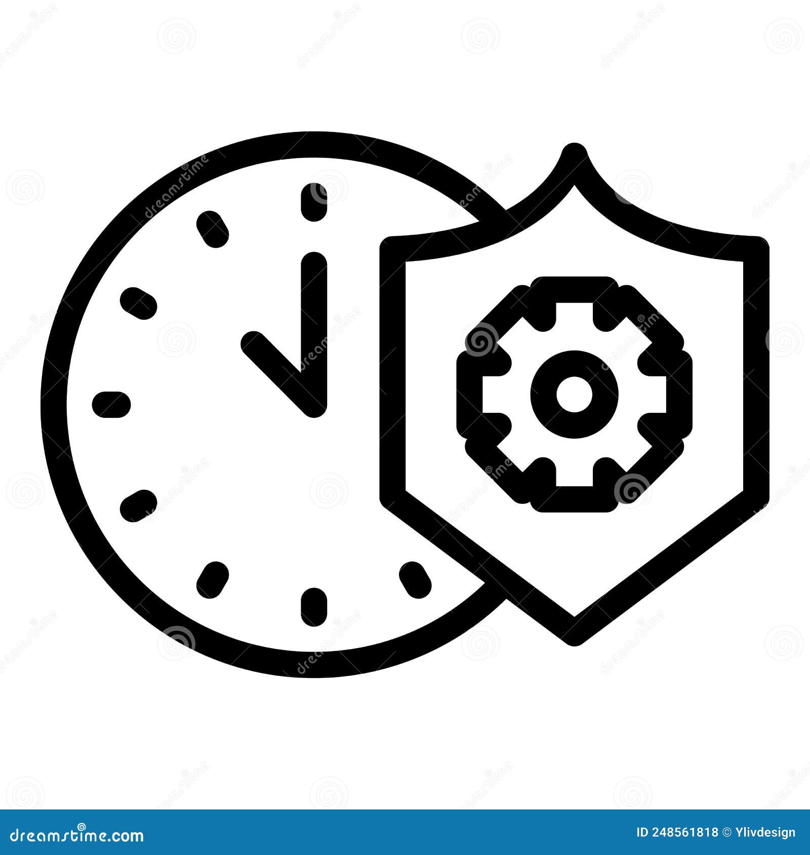 Time Work Icon Outline Vector. Core Mission Stock Vector - Illustration ...