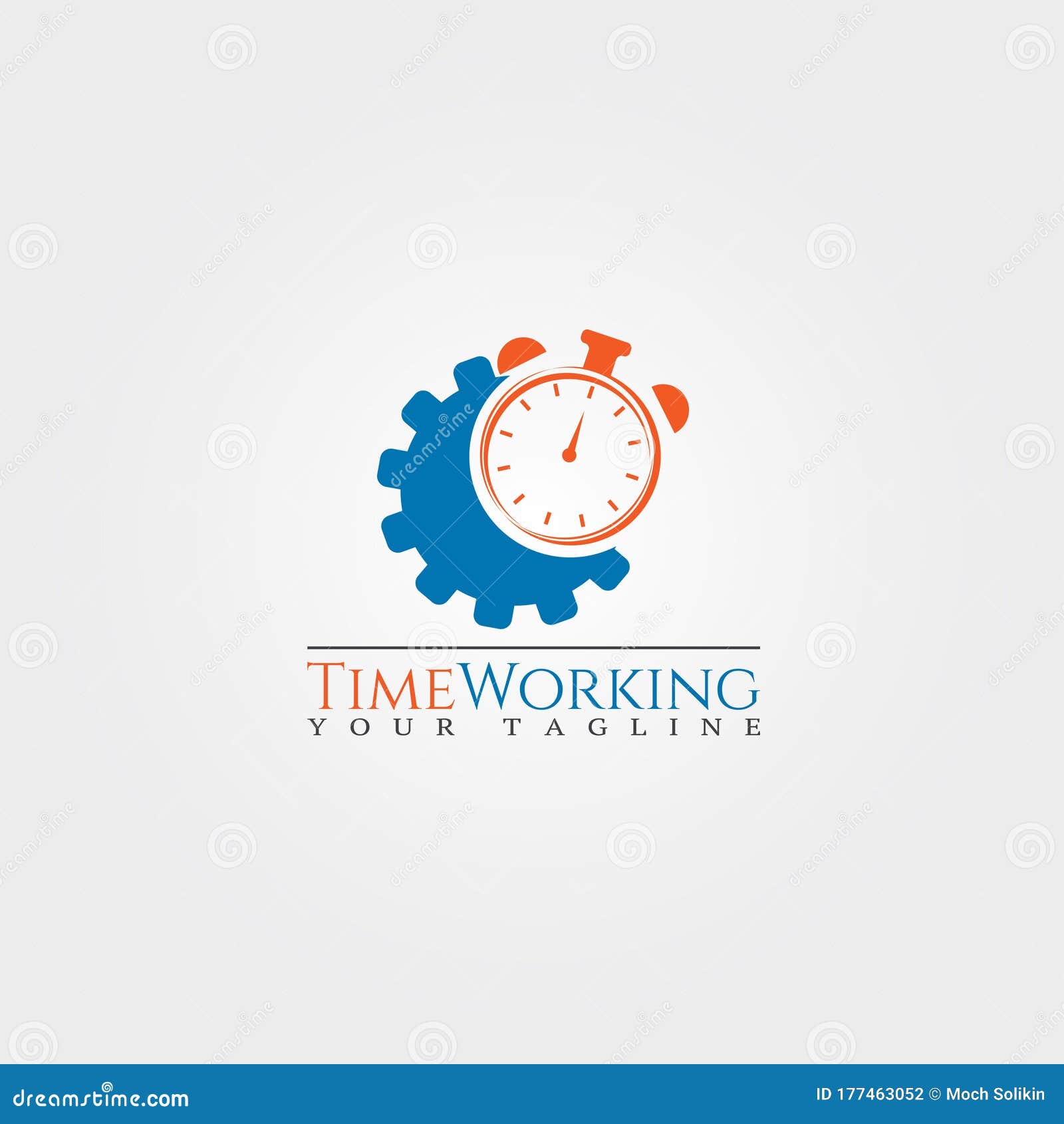 Time Working Logo Template, Gear Logo, Clock, Technology Vector Design ...