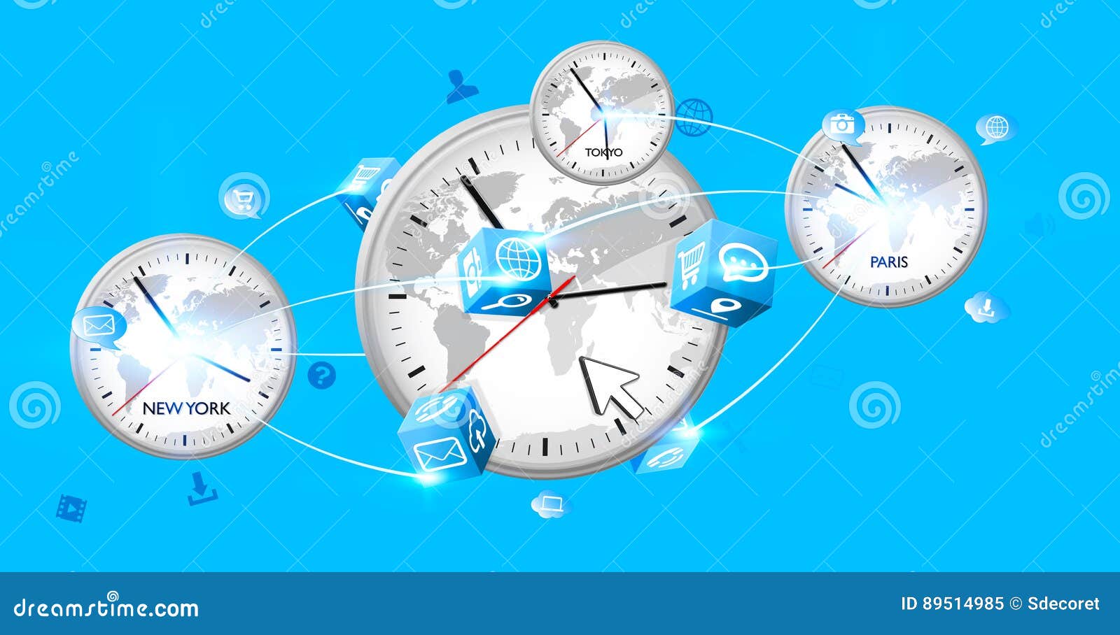 Time of the World Connected To Each Others Stock Illustration ...