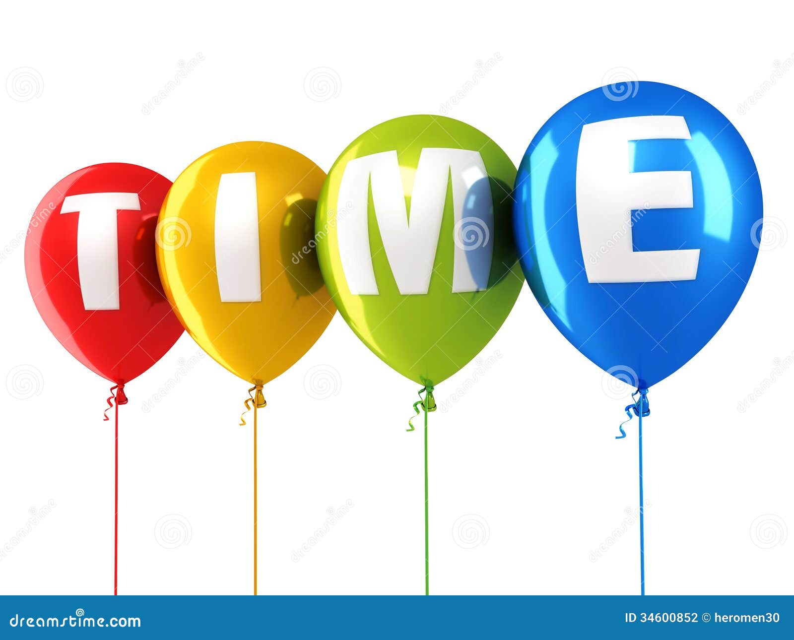 Time Writing Colorful Balloons Stock Illustration - Illustration of ...