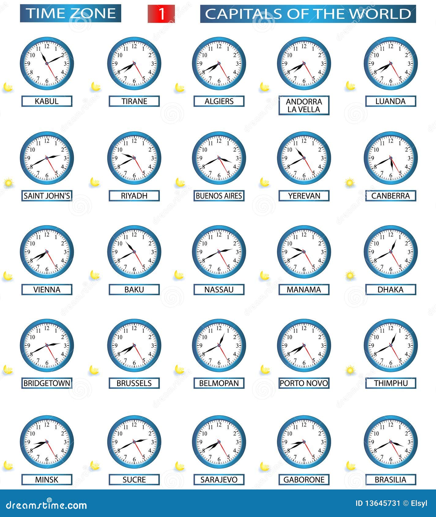 Time Zone - 1 stock vector. Illustration of capital, intercontinental ...
