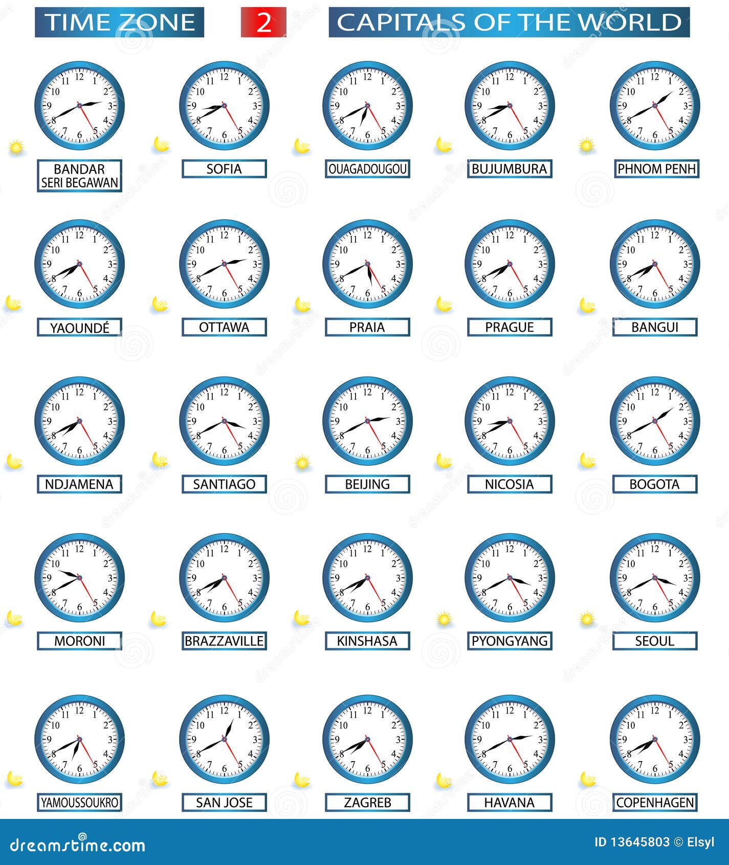 Time Zone - 2 Cartoon Vector | CartoonDealer.com #13645803