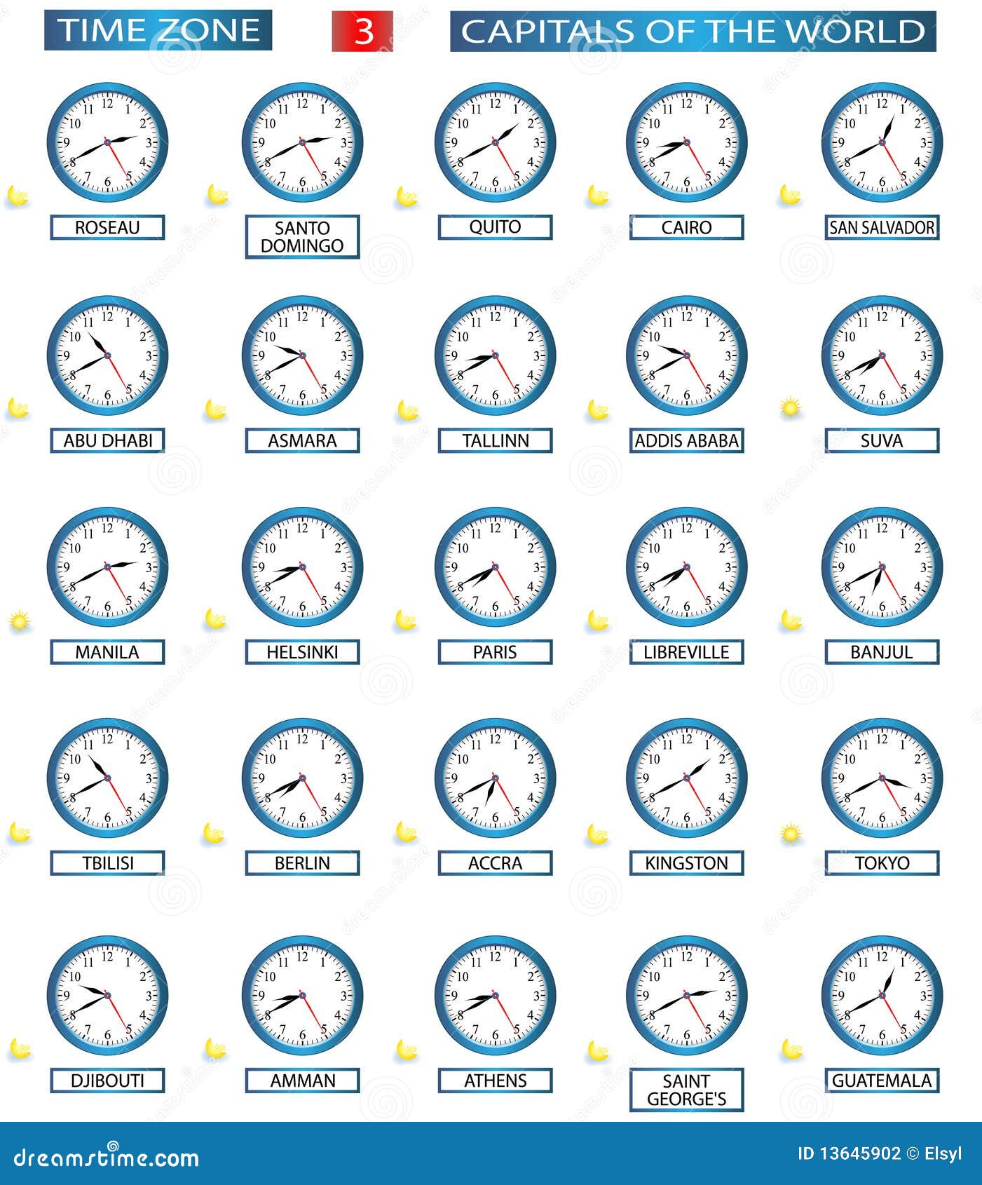 Time Zone - 3 stock vector. Illustration of intercontinental - 13645902
