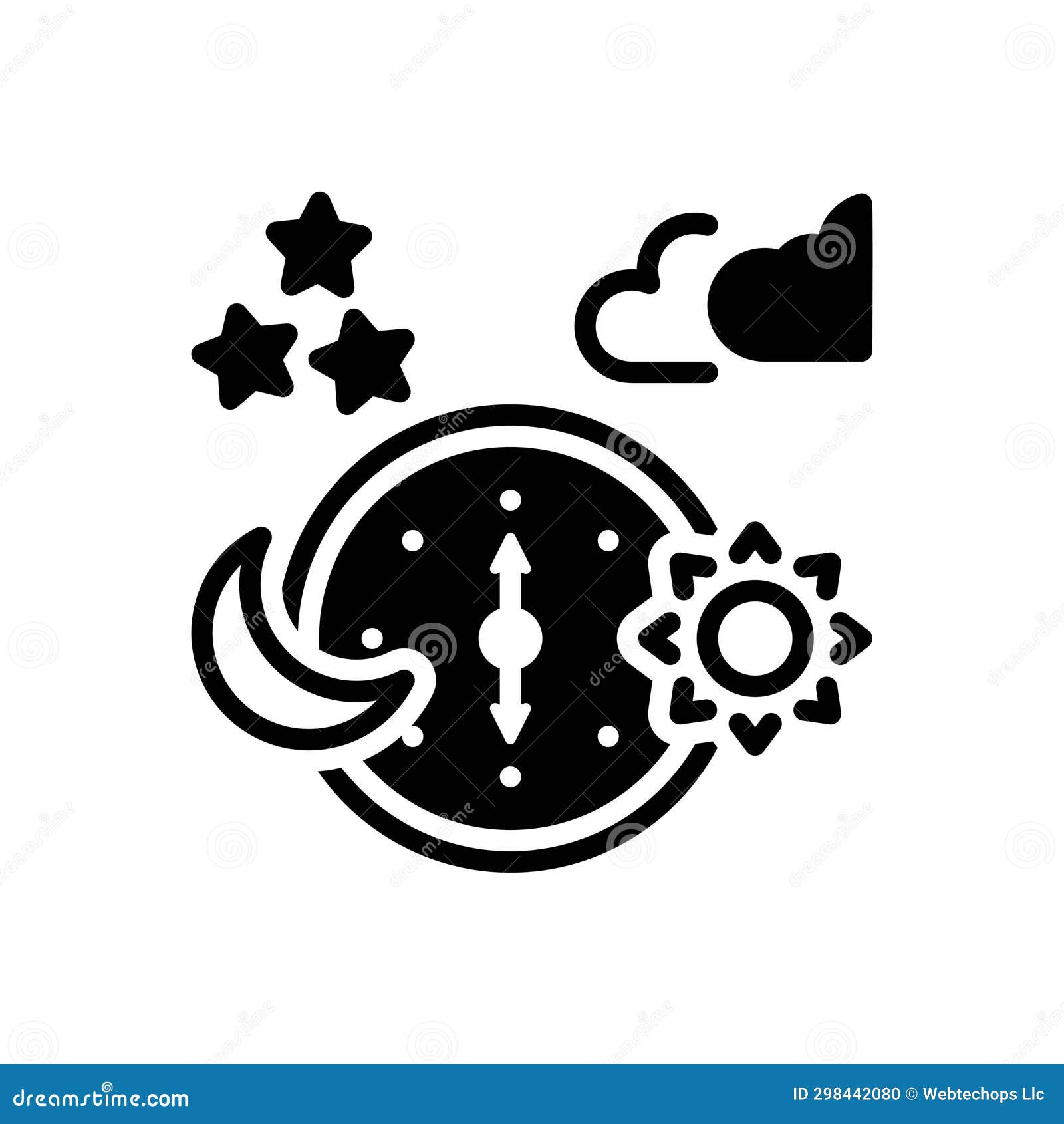 Black Solid Icon for Time Zone, Clock and Time Stock Vector ...