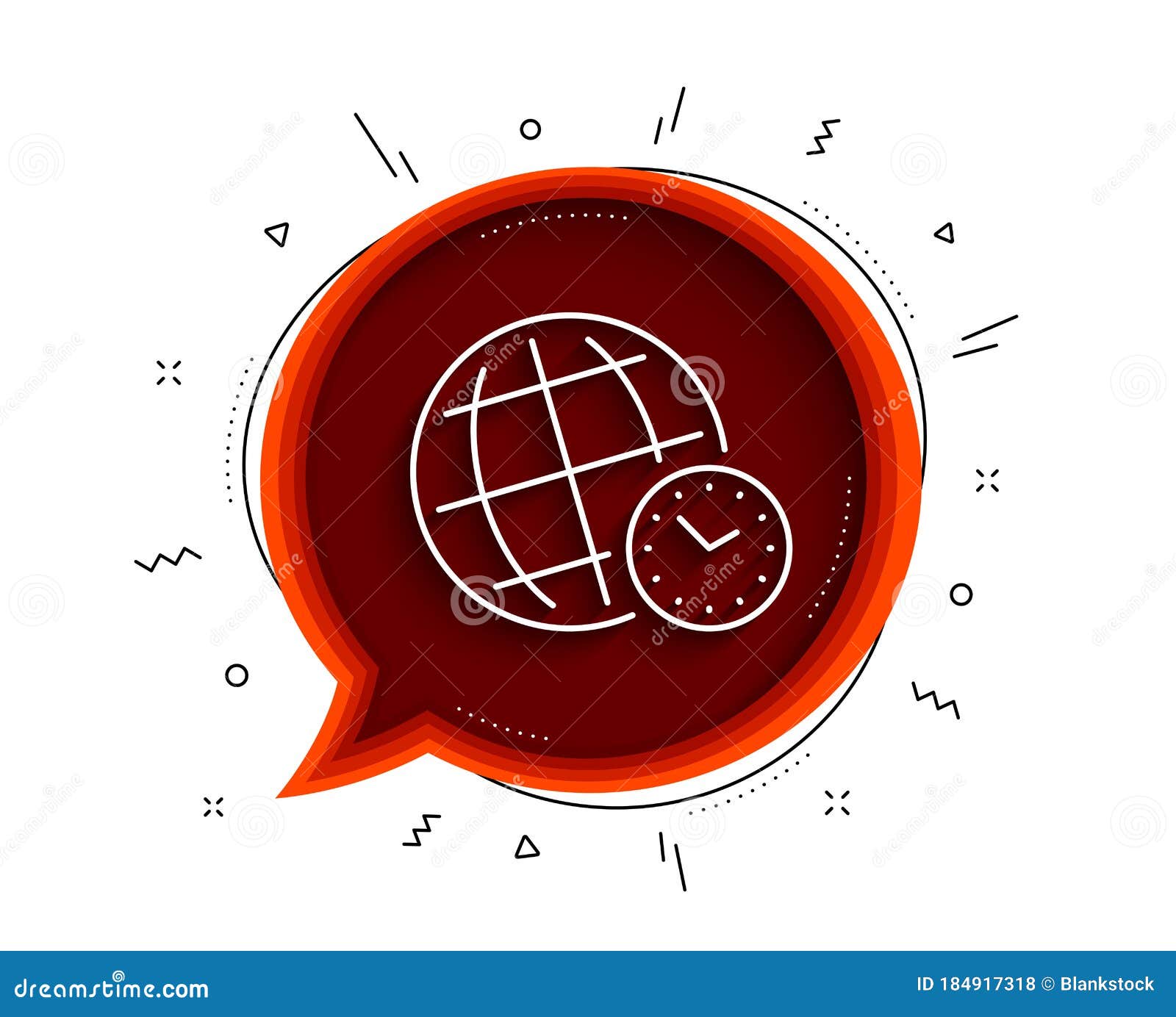 Time Zone Line Icon. World Clock Sign. Watch. Vector Stock Vector ...