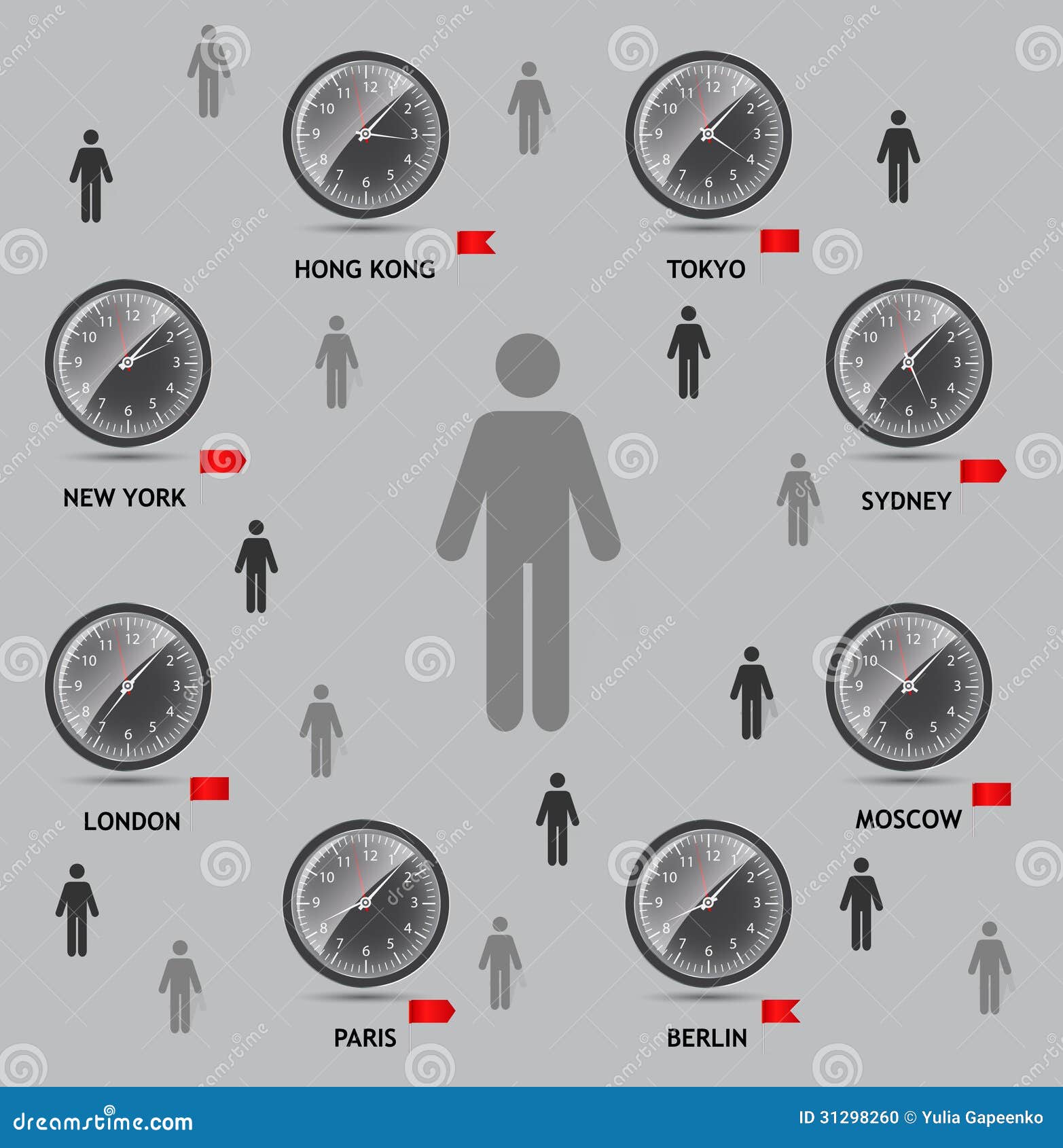 Time Zone World Vector Illustration Stock Vector - Illustration of move ...