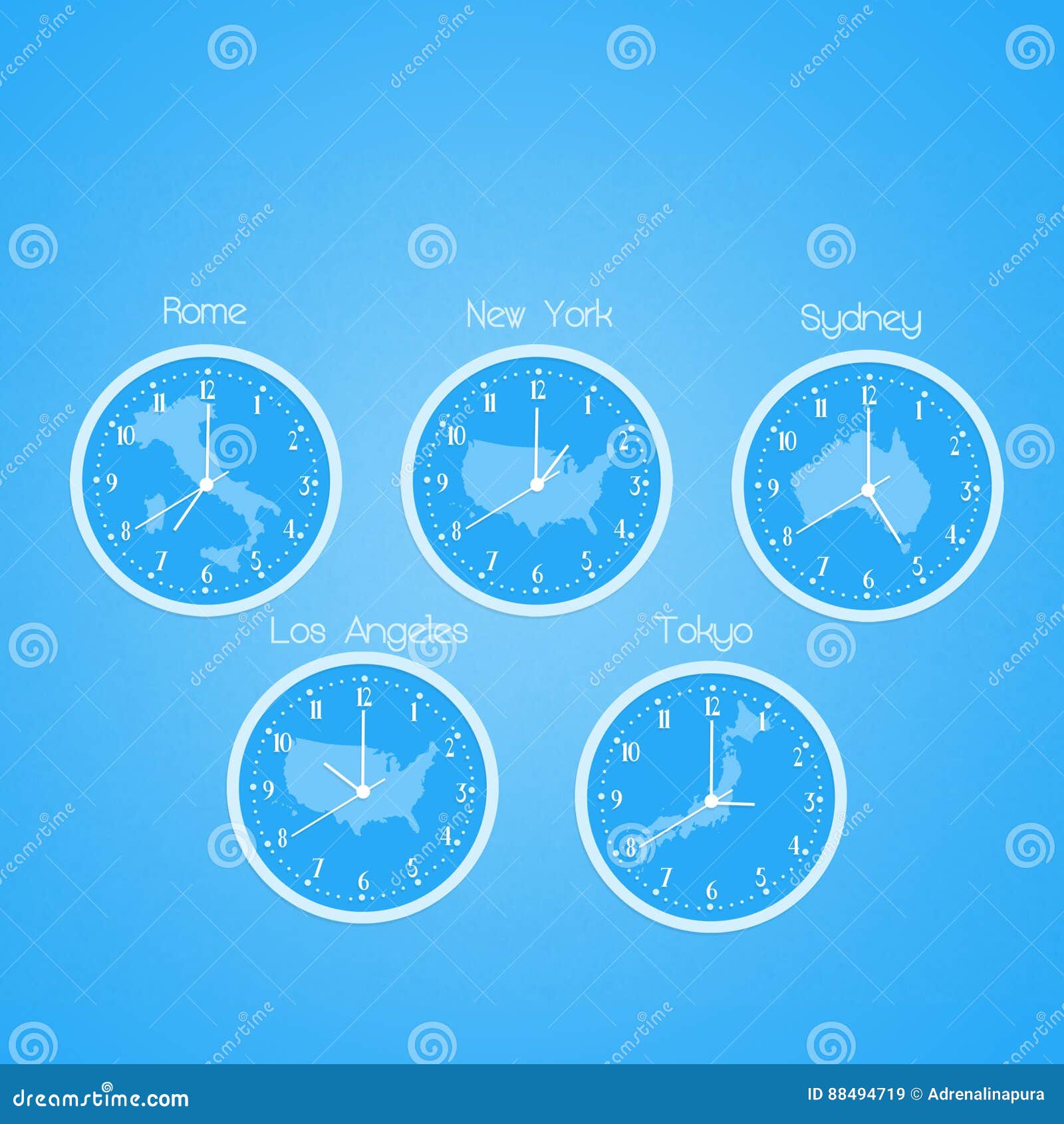 Time Zones Royalty-Free Stock Photography | CartoonDealer.com #88494719