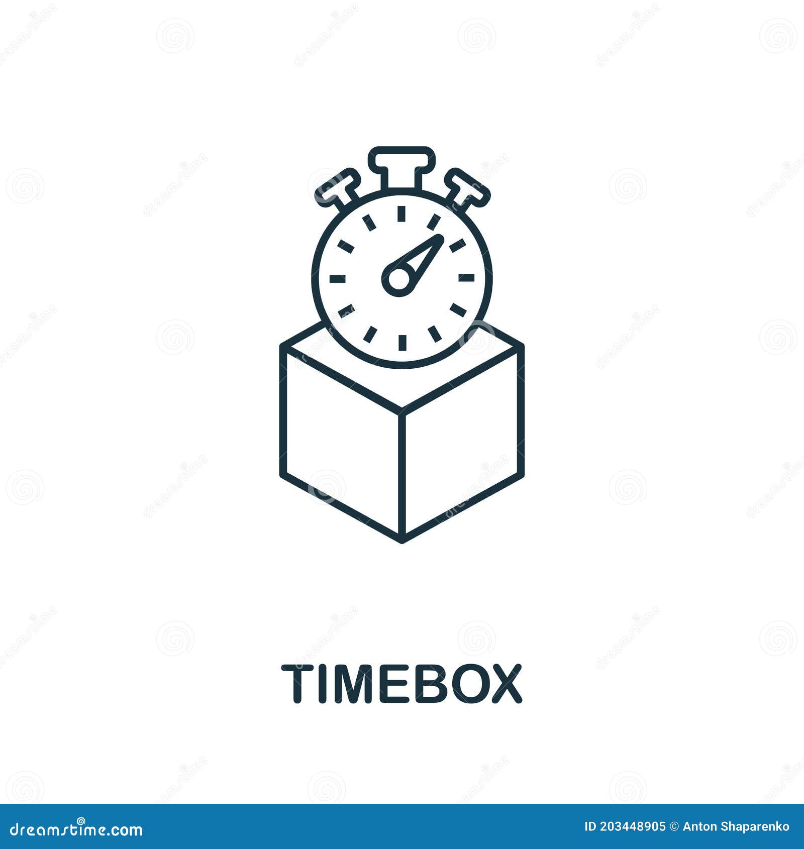 Timebox Icon Line Style Element From Agile Collection Thin Timebox Icon For Templates